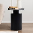 21" Black Round Side Table, Fluted Black Side Table for Small Spaces ...