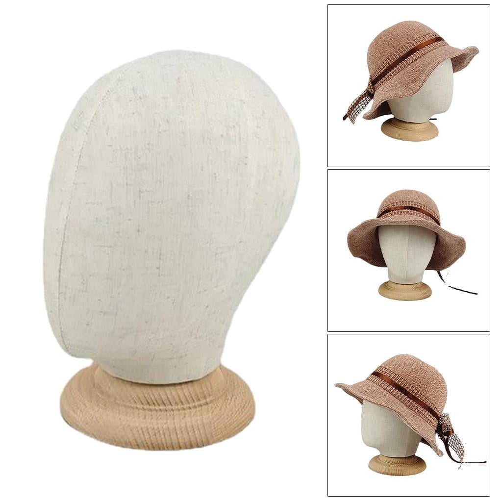 21'' Block Head Head Manikin w/ displaying hats, caps, headphs ...