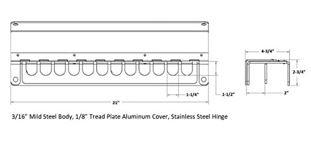 21" Cab Rack, Load Binder and Chain Hanger Bracket for Bulkheads or Cab ...