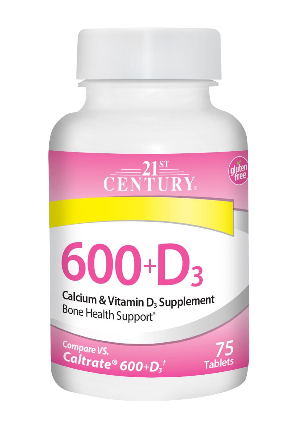 21 Century HealthCare 21st Century Calcium 600+D3, 75 ea - Walmart.com