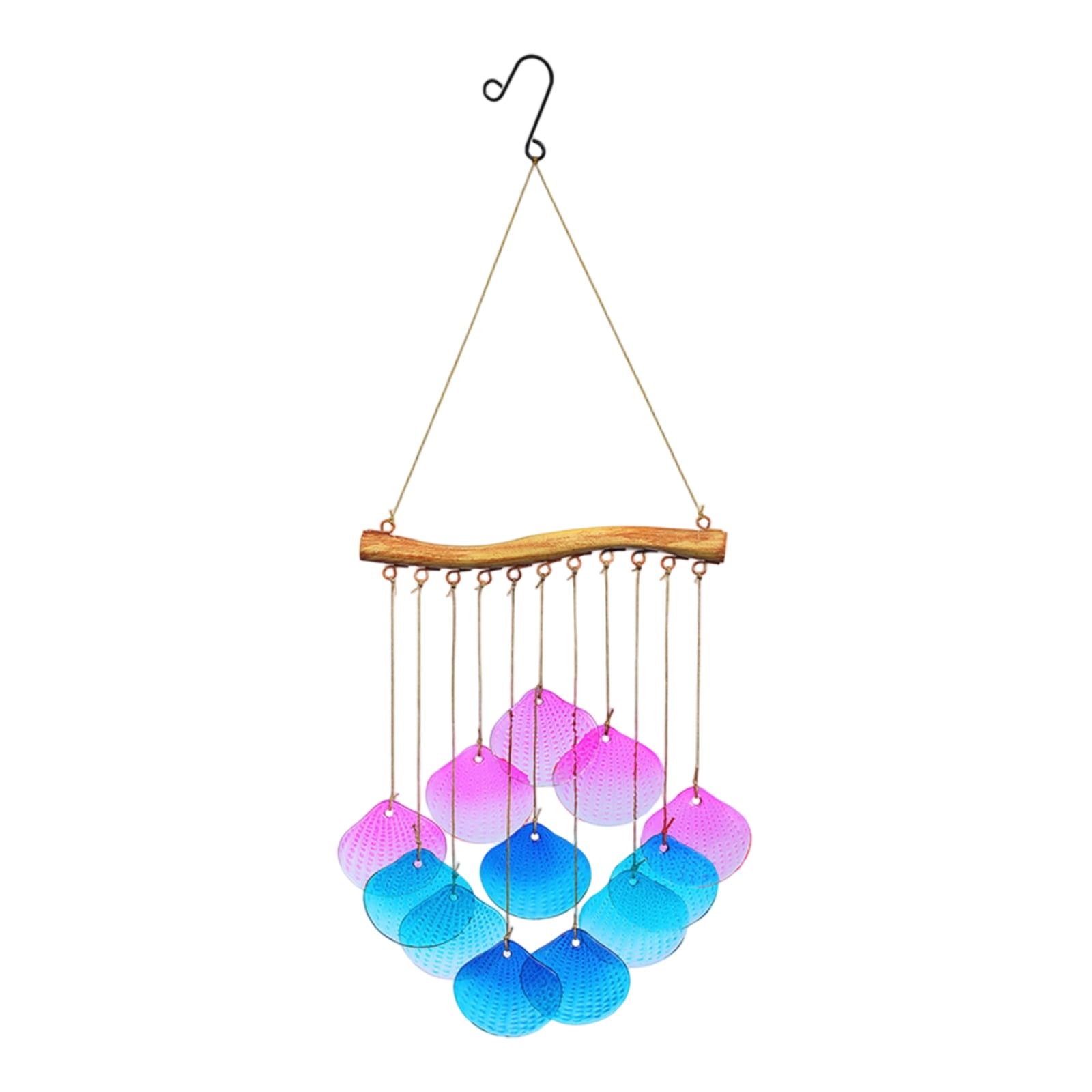 21“ Coastal Starfish Wind Chime, Colorful Glass Hanging Ornament ...