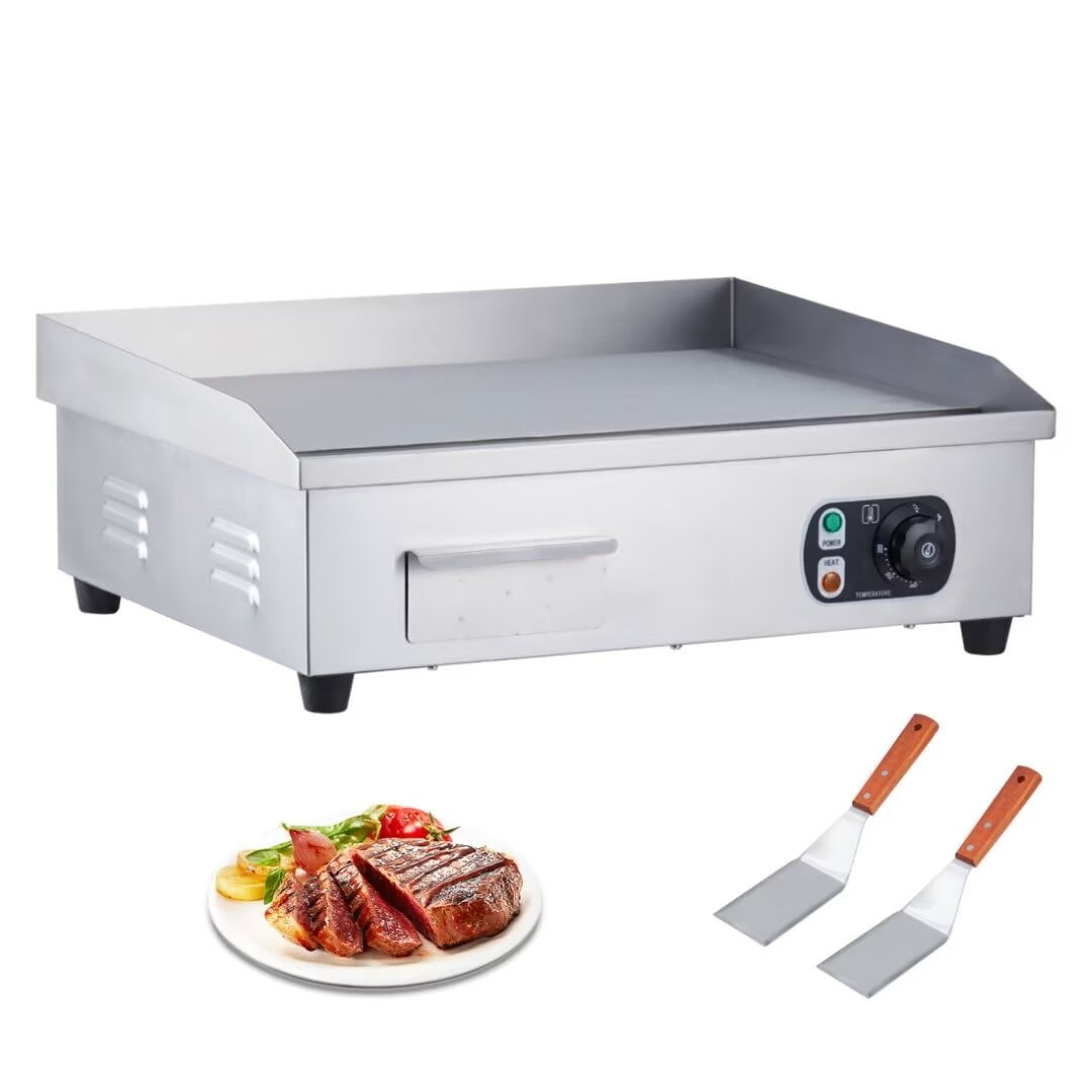 21" Commercial Electric Griddle, 1600W Resterant Countertop Griddle ...