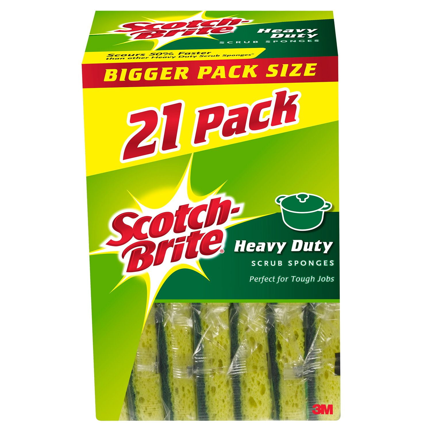 Scotch-Brite 21 Count Heavy Duty Scrub Sponge, Dishwasher Safe, for ...