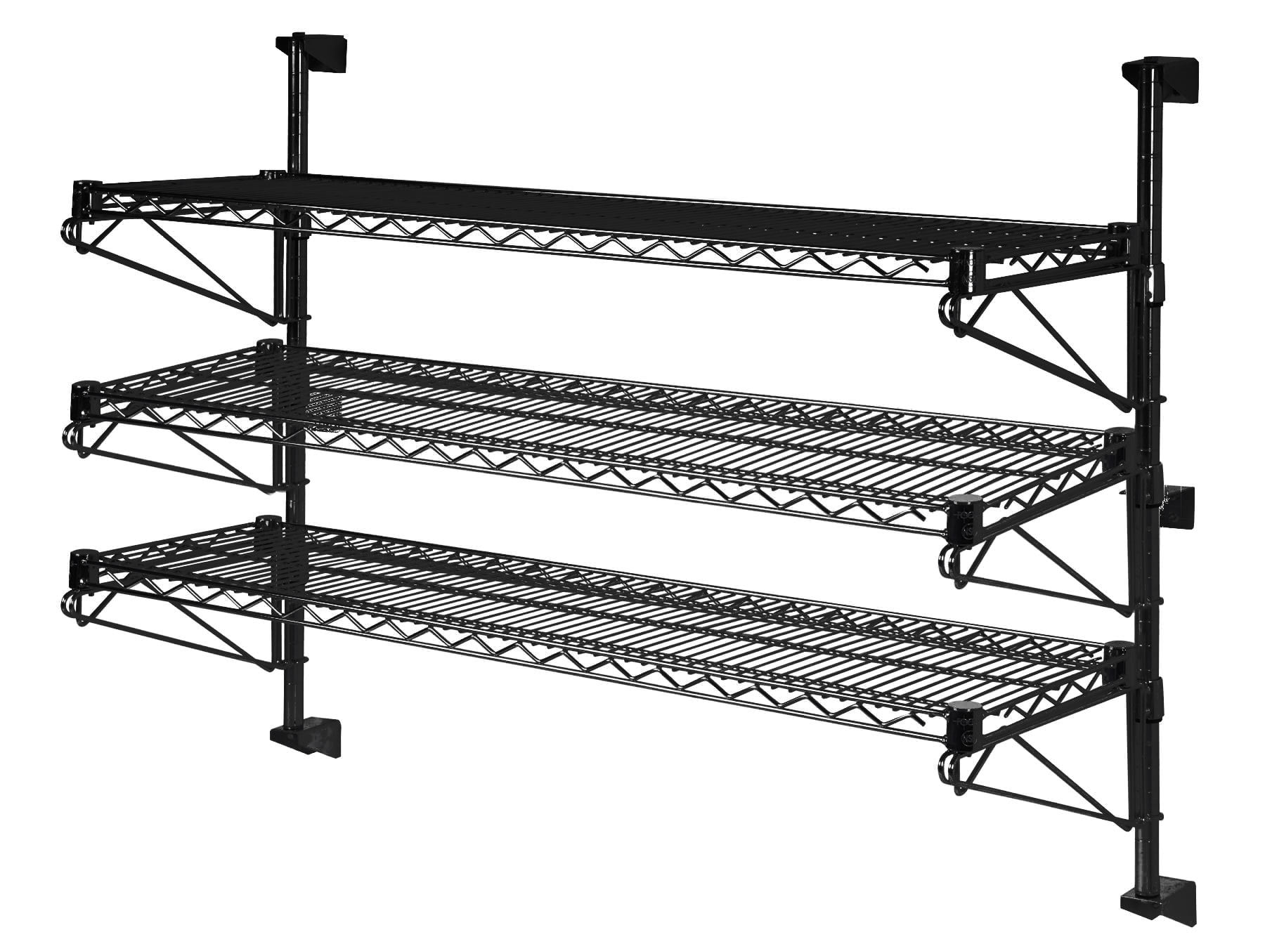 21" Deep x 24" Wide x 33" High Adjustable 3 Tier Black Wall Mount ...