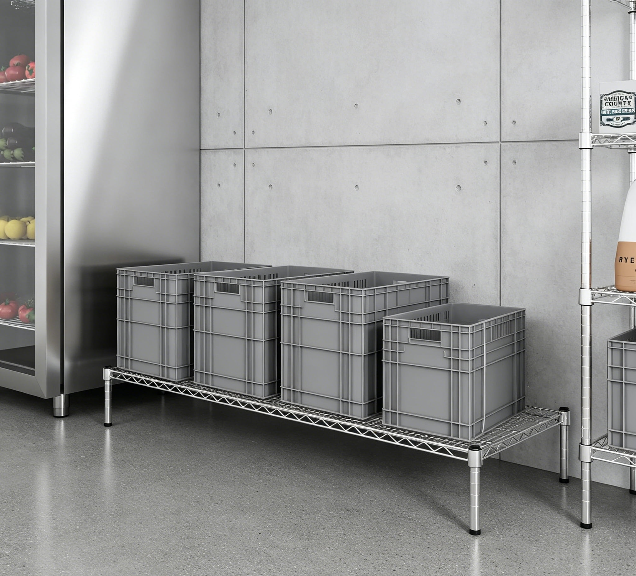 21" Deep x 60" Wide x 8" Height Wire Shelving Kit, 1-Tier Commercial ...