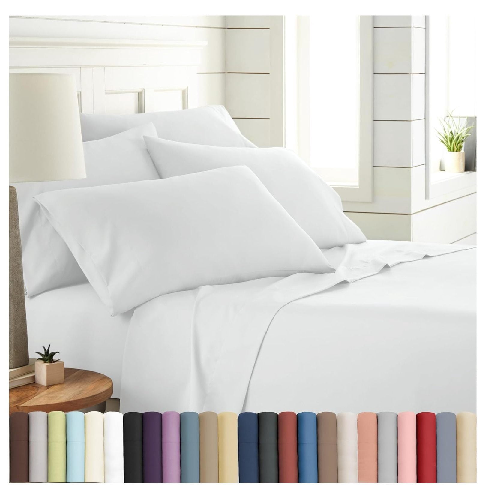 21" Extra Deep Pocket California King Sheet Sets, 6-Piece Hotel Luxury ...