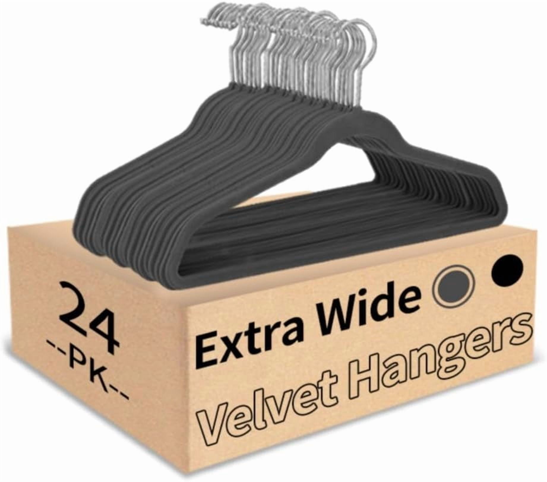 21" Extra Wide Hangers, 24-Pack Velvet Wide Hanger for Plus Size ...