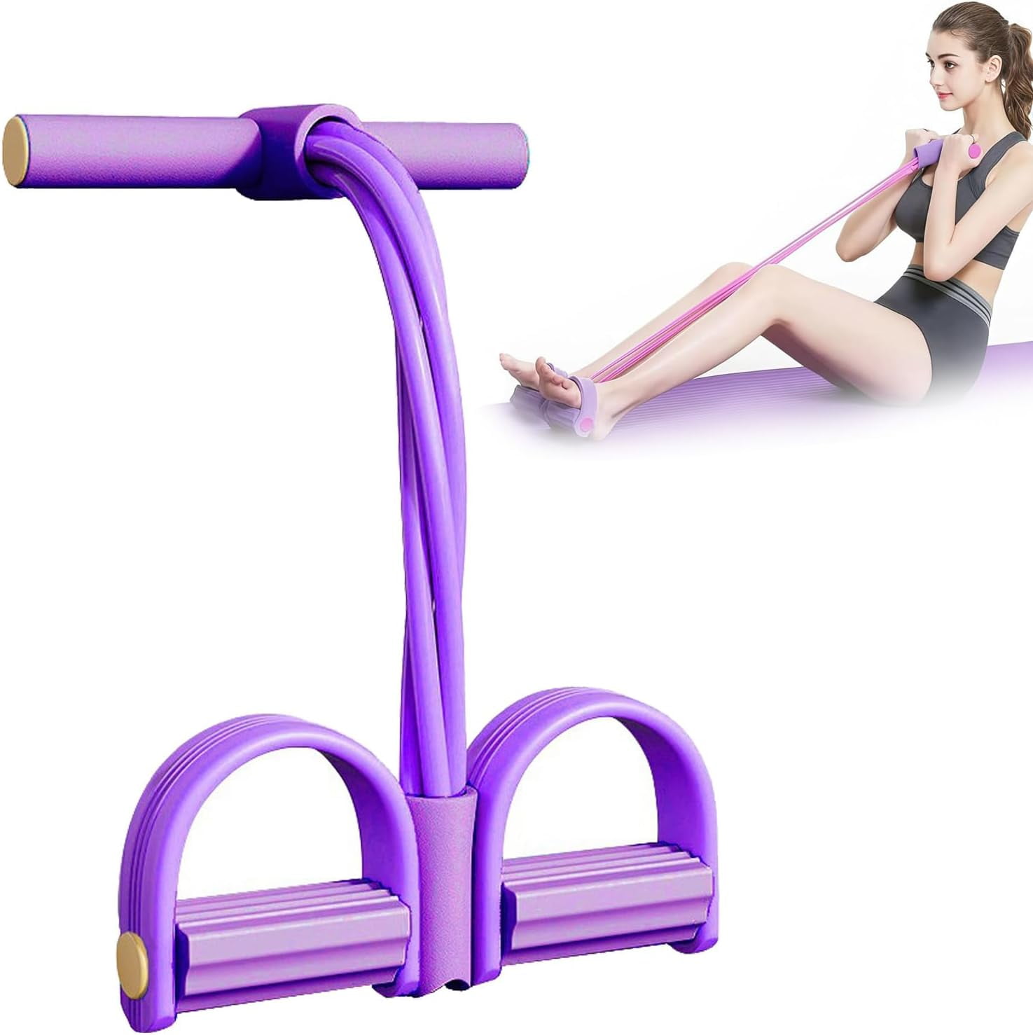 21 Fitness Resistance Bands-4/6 Tube Pedal Ankle Puller, Pedal ...
