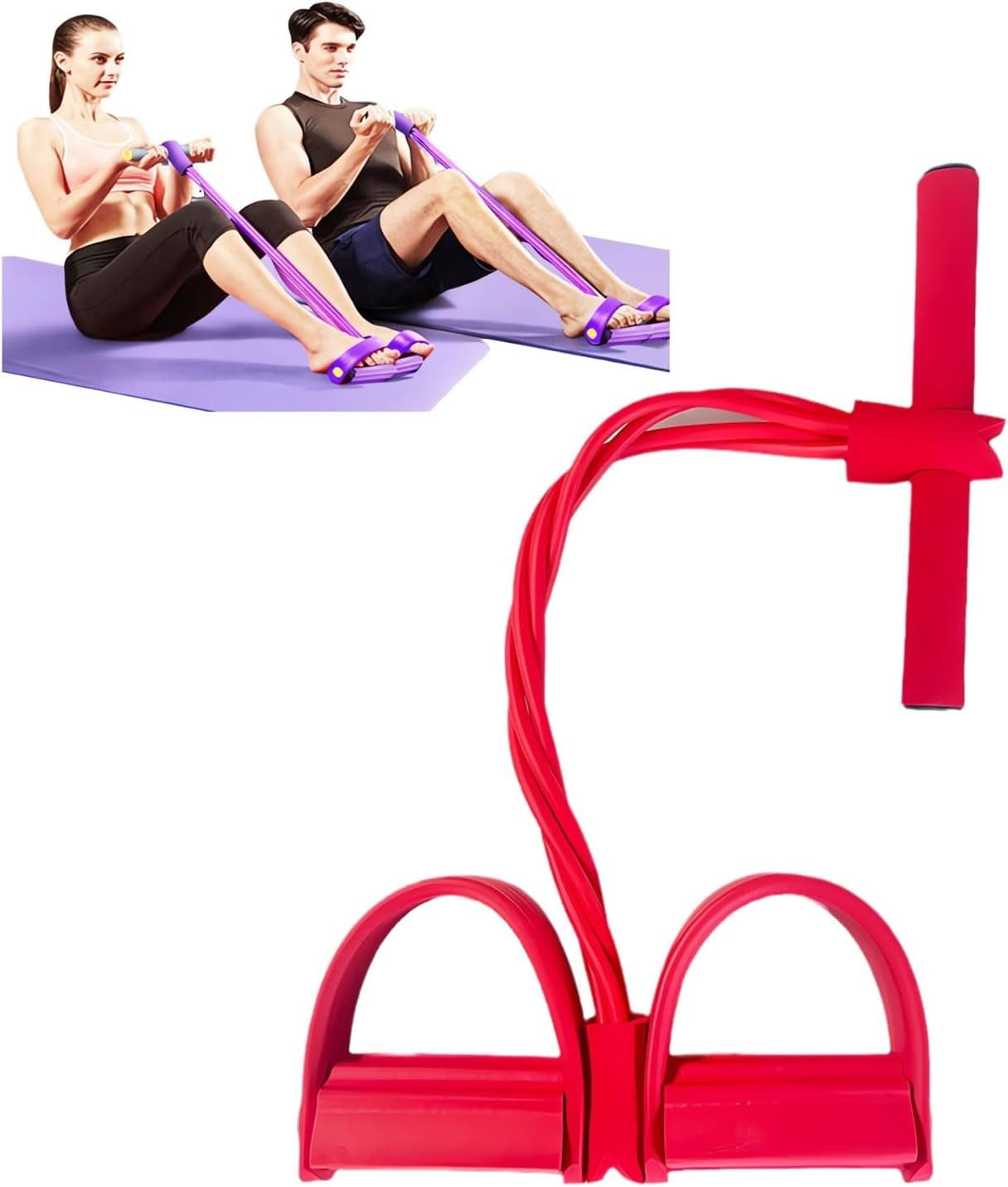21 Fitness Resistance Bands-4 Tube Pedal Ankle Puller - 2023 New Sit up ...