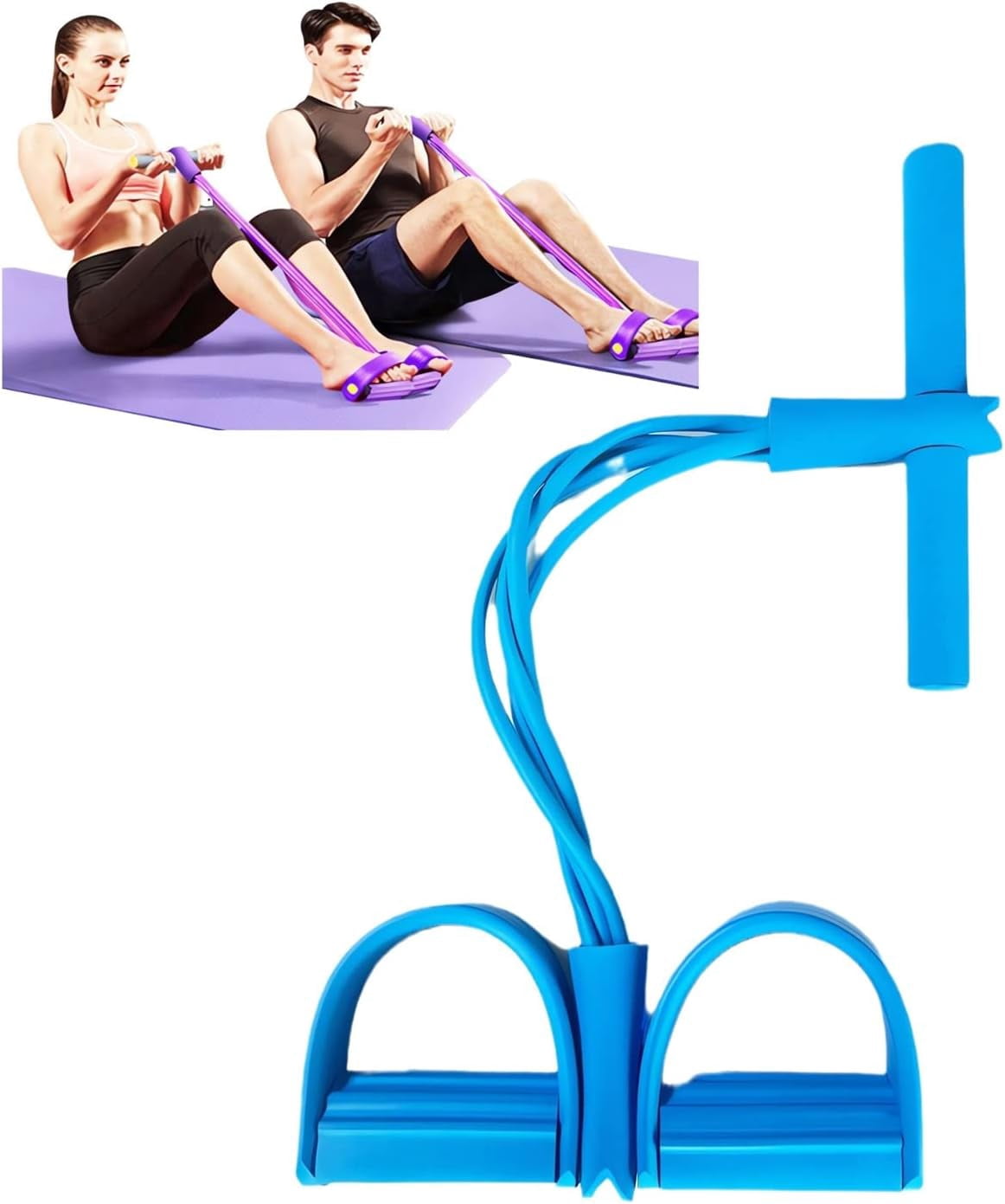 21 Fitness Resistance Bands-4 Tube Pedal Ankle Puller - 2023 New Sit up ...