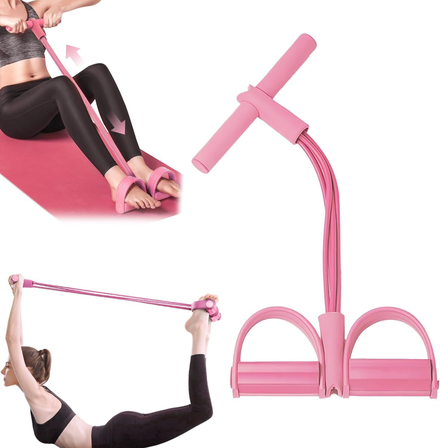 21 Fitness Resistance Bands-4 Tube Pedal Ankle Puller, 2025 New Elastic ...