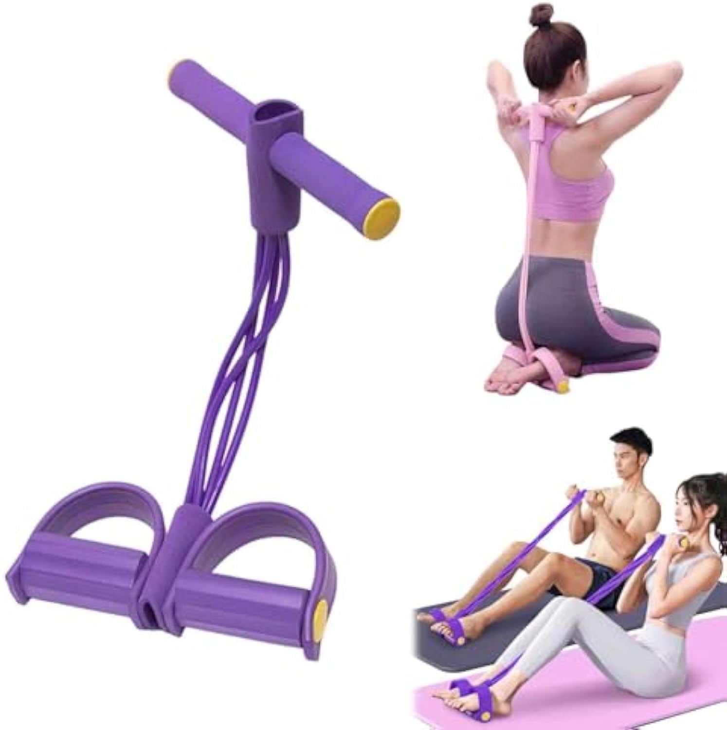 21 Fitness Resistance Bands-4 Tube Pedal Ankle Puller - 2025 New ...