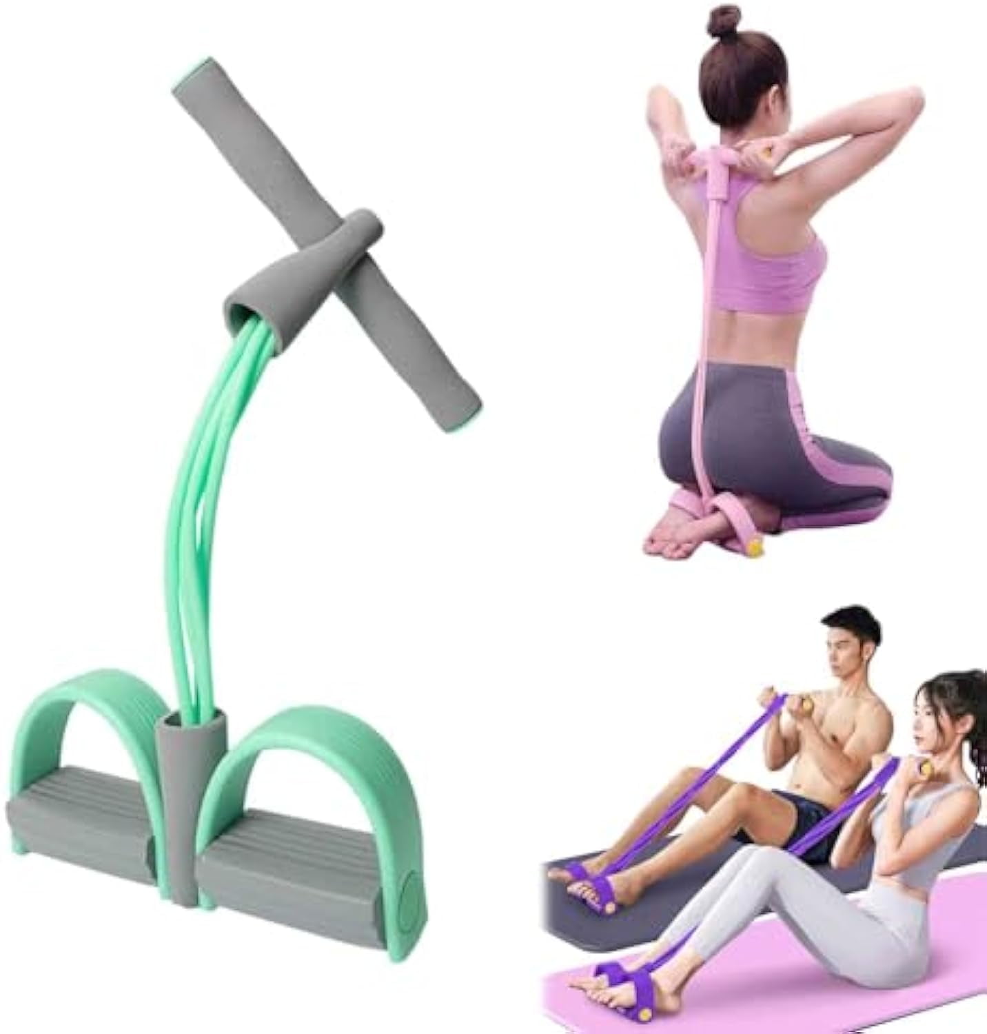 21 Fitness Resistance Bands-4 Tube Pedal Ankle Puller - 2025 New ...