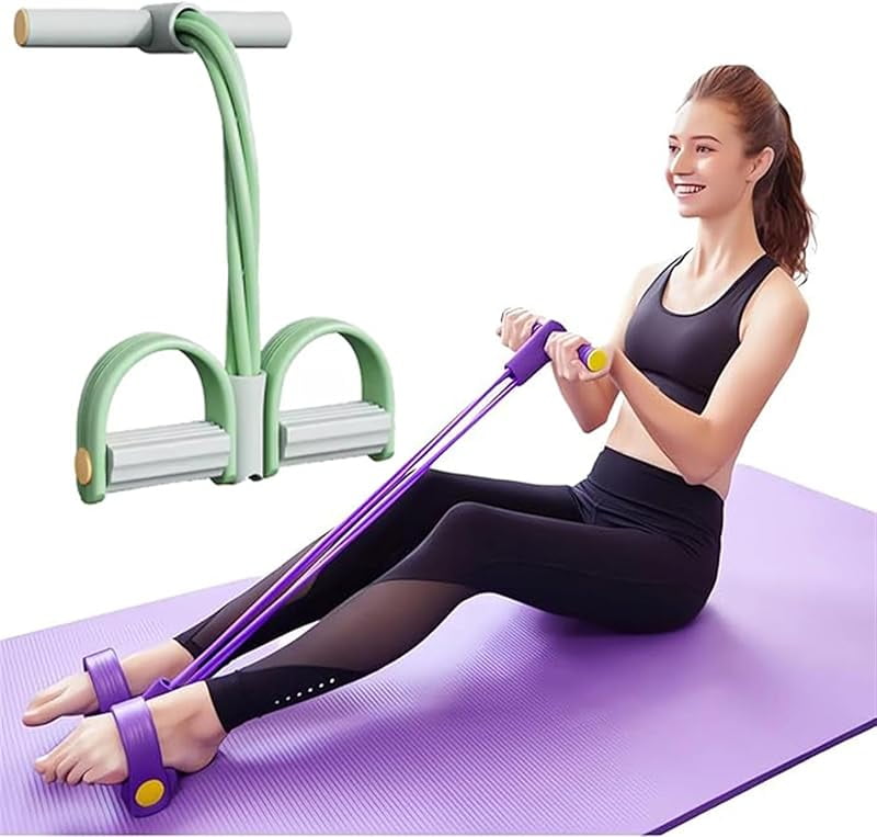 21 Fitness Resistance Bands-4 Tube Pedal Ankle Puller - 2025 New Sit up ...