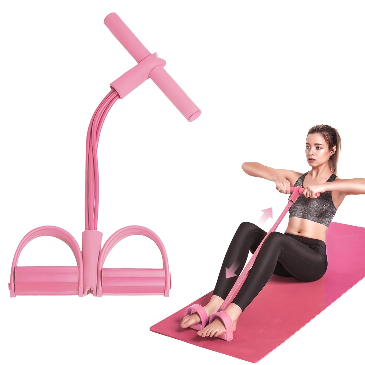 21 Fitness Resistance Bands-4 Tube Pedal Ankle Puller,2025 Upgrade Stretch Bands for Exercise,AB ...