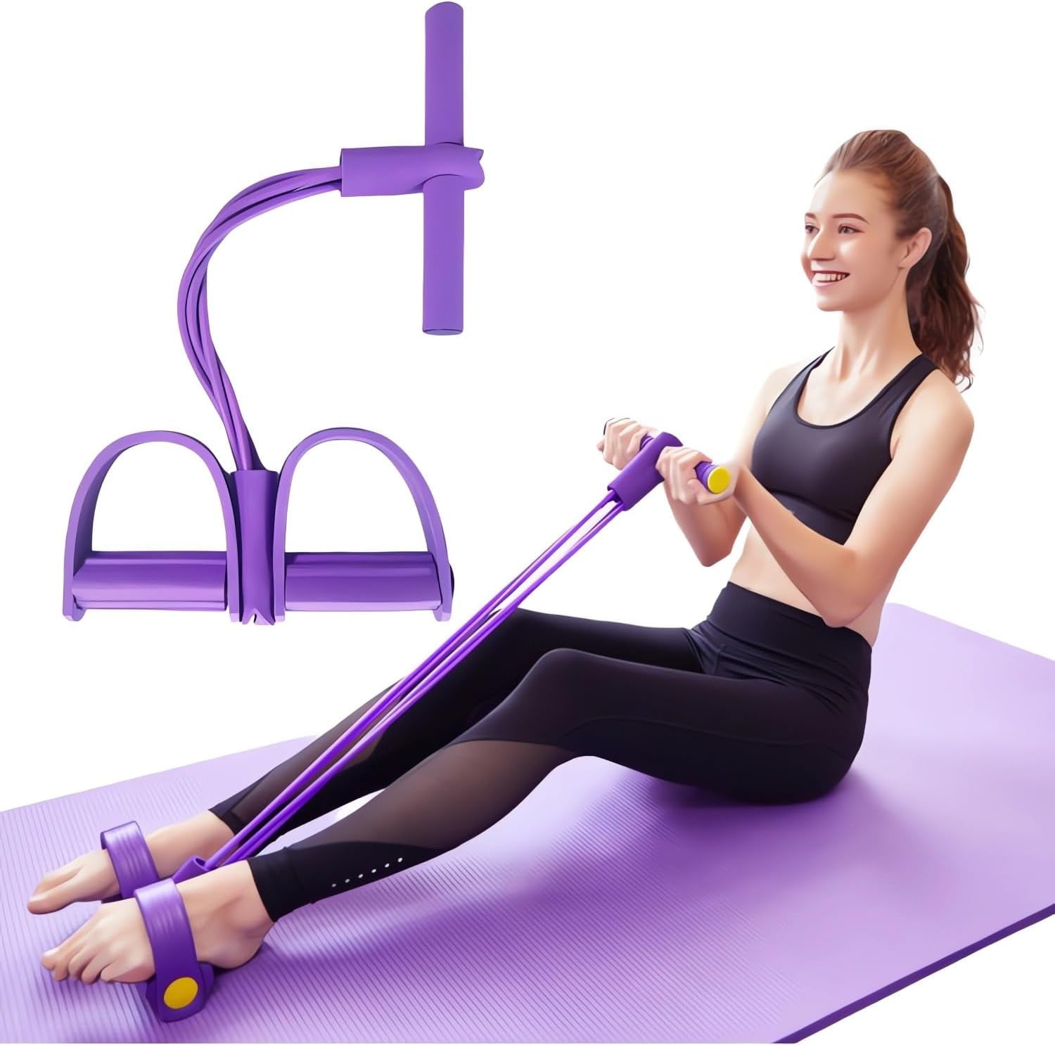 21 Fitness Resistance Bands-4 Tube Pedal Ankle Puller 2025 Upgrade ...