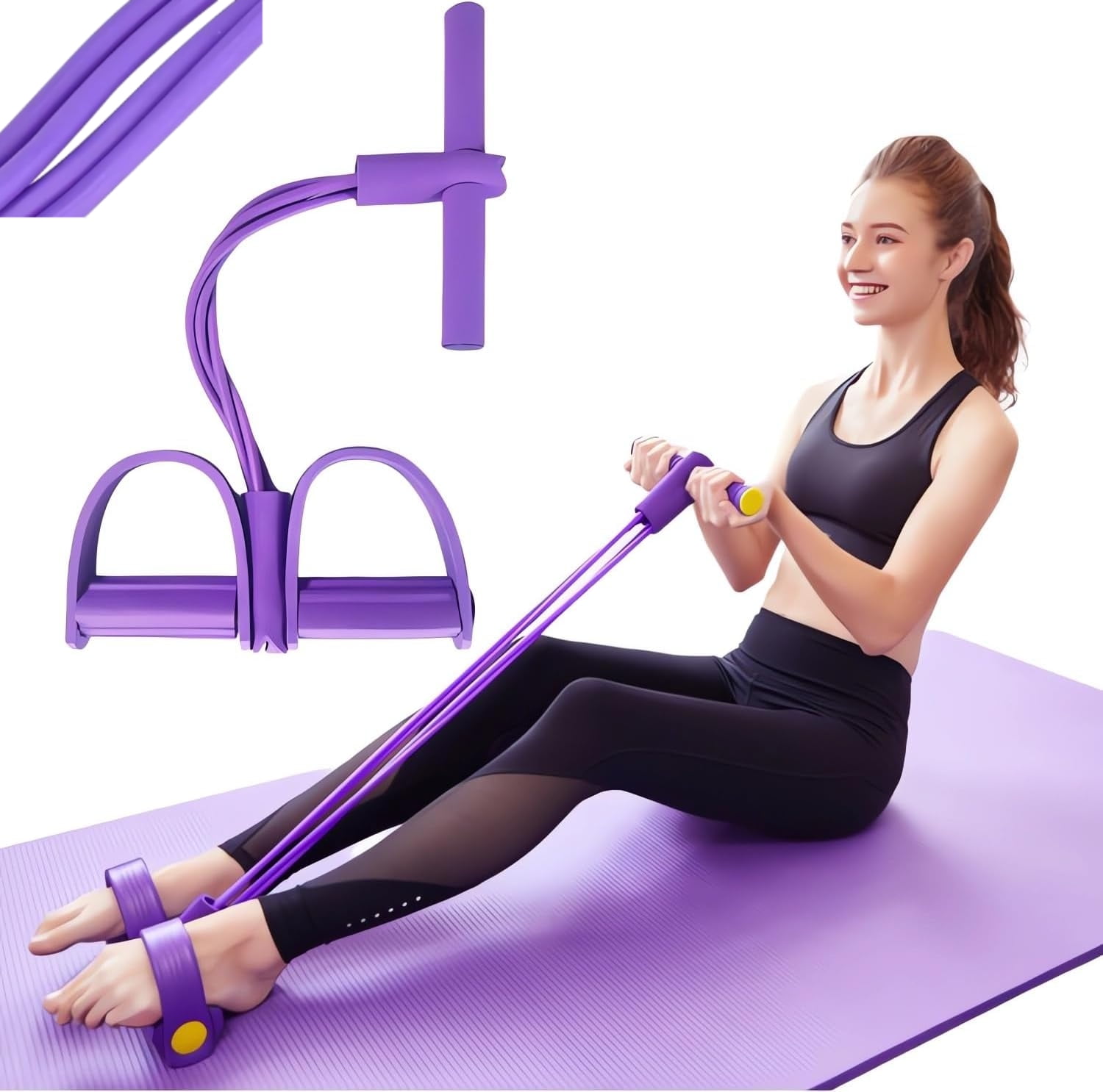 21 Fitness Resistance Bands-4 Tube Pedal Ankle Puller 2025 Upgrade ...