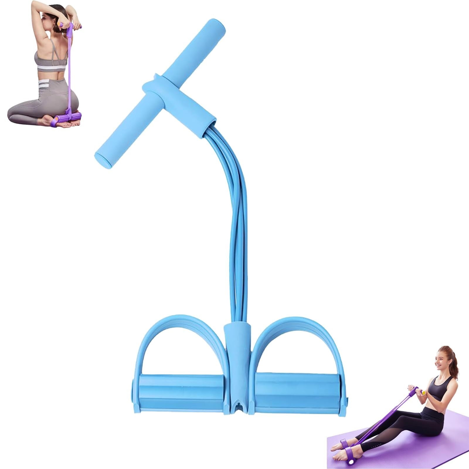 21 Fitness Resistance Bands-4 Tube Pedal Ankle Puller, 2025 Upgrade ...