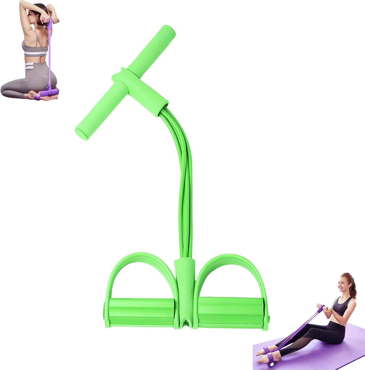 21 Fitness Resistance Bands-4 Tube Pedal Ankle Puller, 2025 Upgrade ...