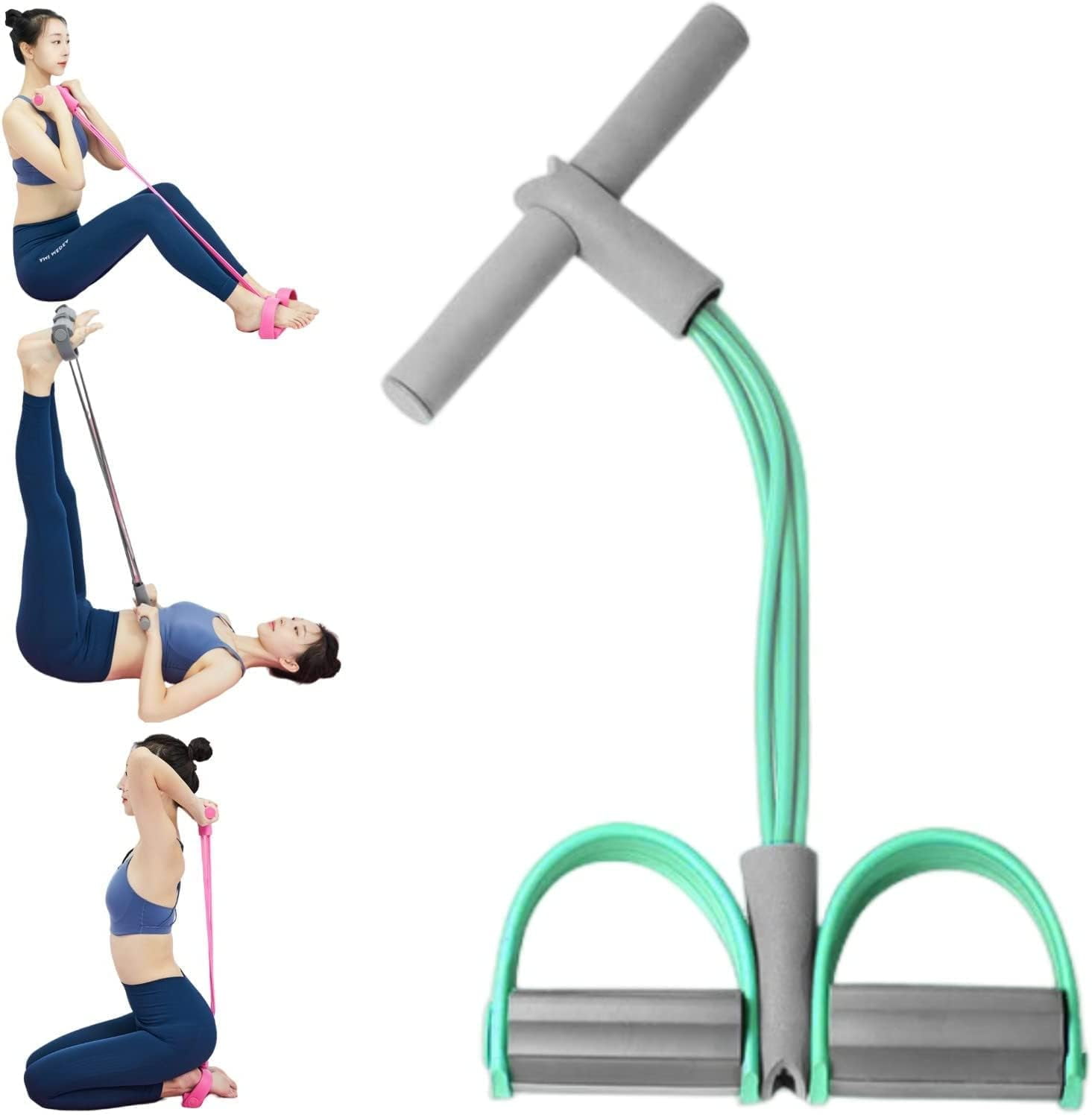 21 Fitness Resistance Bands-4 Tube Pedal Ankle Puller，21 Bands - 4 ...