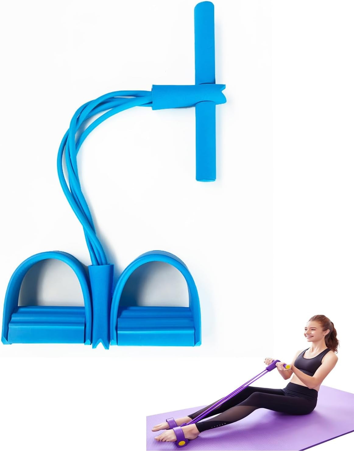 21 Fitness Resistance Bands-4 Tube Pedal Ankle Puller,Ab Training ...