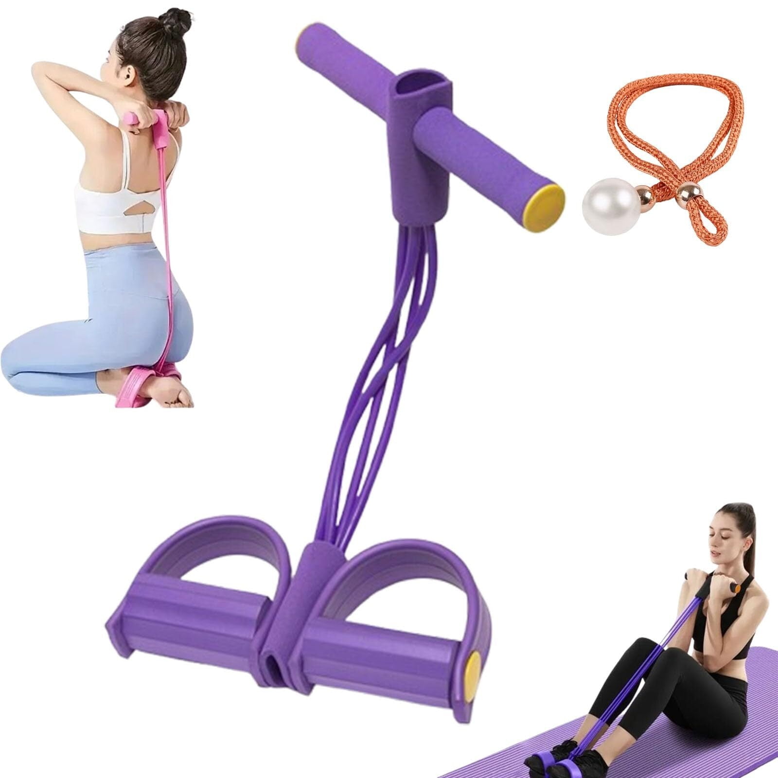 21 Fitness Resistance Bands-4 Tube Pedal Ankle Puller, Fabricateup ...