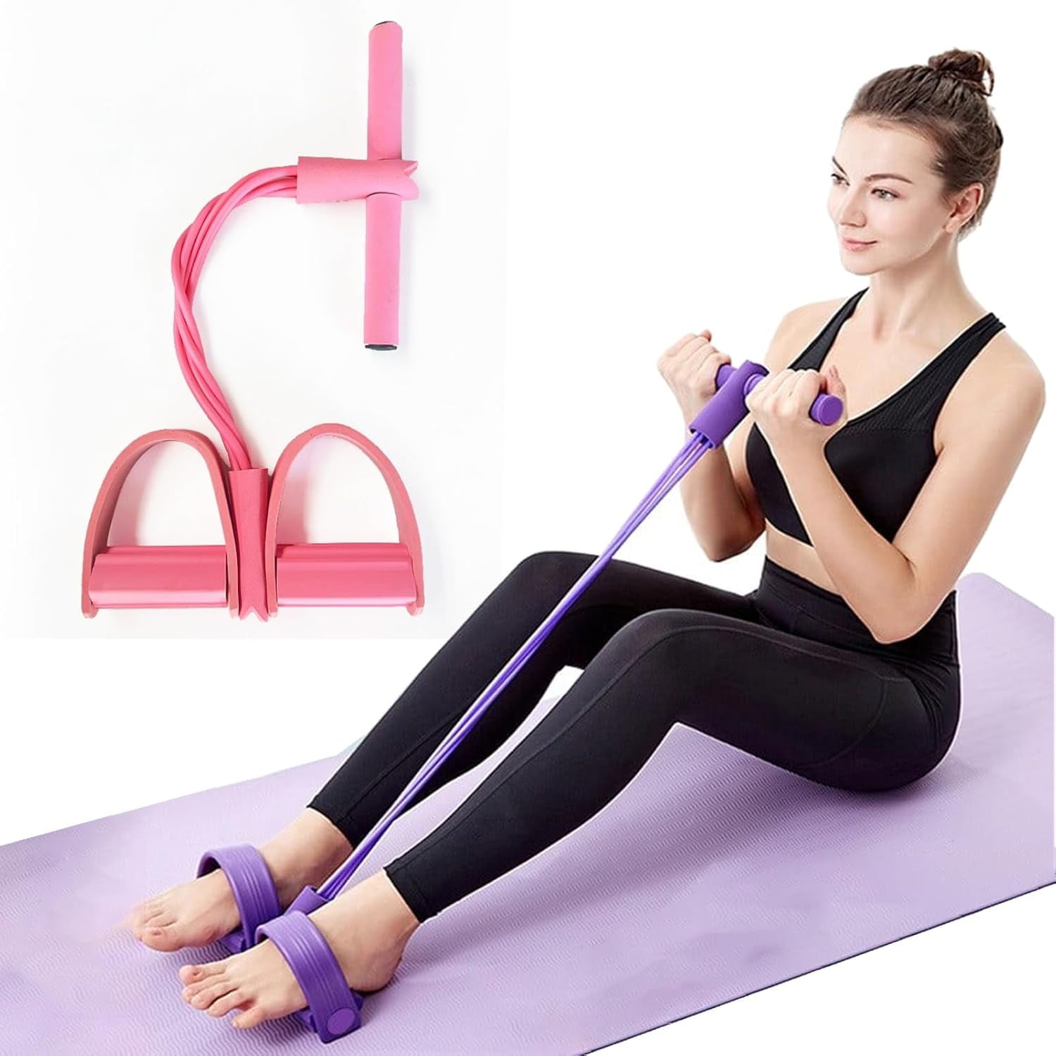21 Fitness Resistance Bands-4 Tube Pedal Ankle Puller, Multifunction ...
