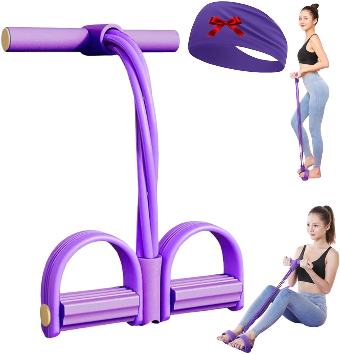 21 Fitness Resistance Bands-4 Tube Pedal Ankle Puller, Pedal Ankle ...