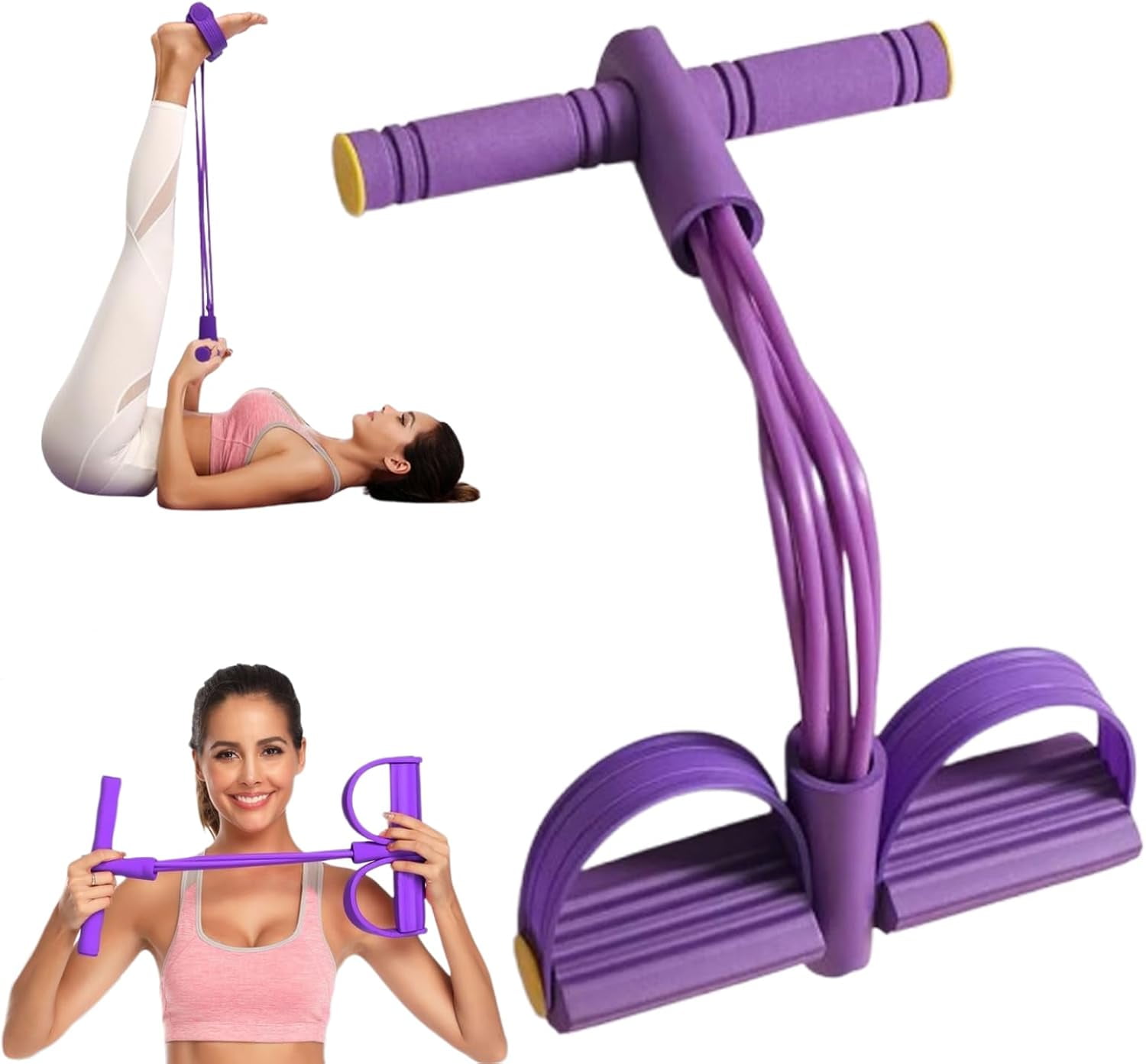 21 Fitness Resistance Bands-4 Tube Pedal Ankle Puller, Pedal Puller ...