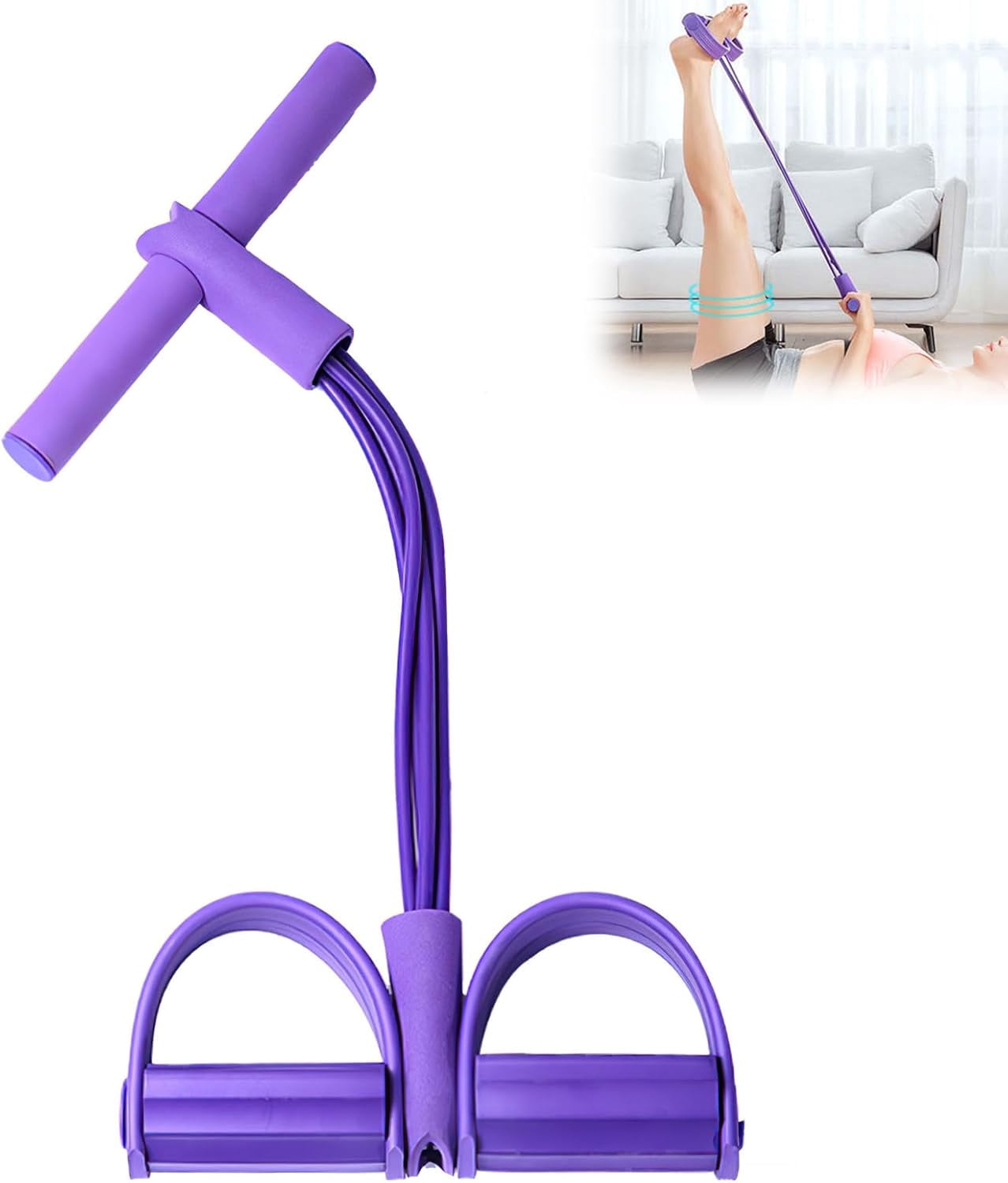 21 Fitness Resistance Bands-4 Tube Pedal Ankle Puller,Upgraded Stretch ...