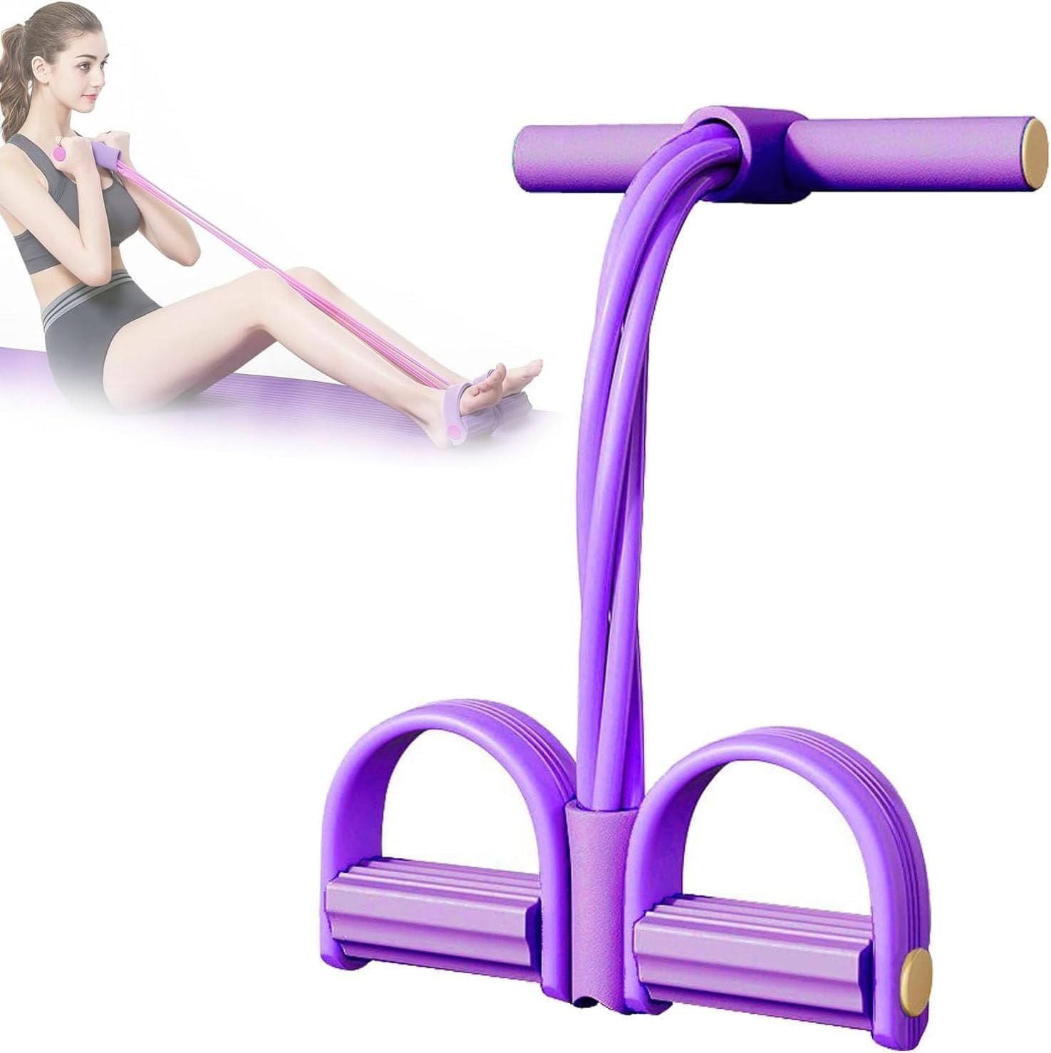 21 Fitness Resistance Bands-4 Tube Pedal Ankle Puller, Upliftjoys Pedal ...