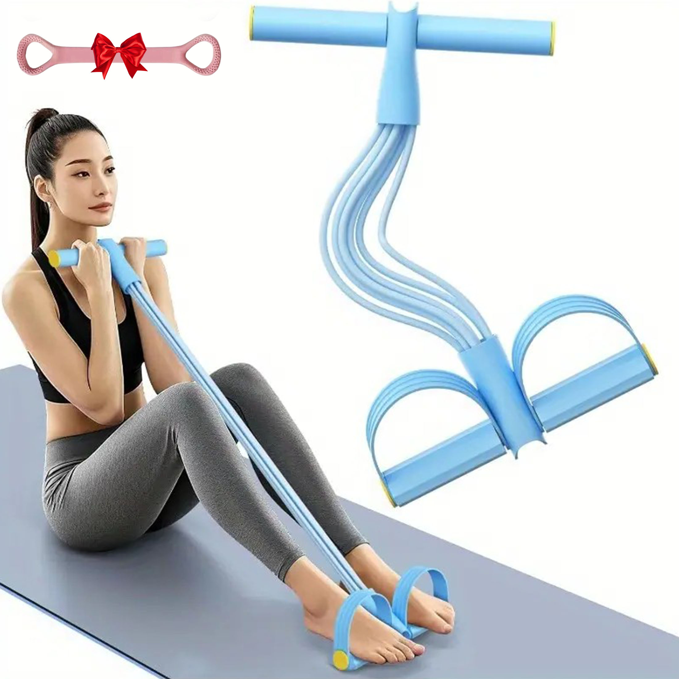 21 Fitness Resistance Bands-8 Tube Pedal Ankle Puller, Elastic Yoga ...