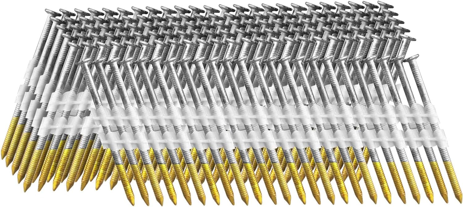 21 Framing Nails 1000 Count, 2-1/2-Inch x .12 Ring Shank, Full Round ...