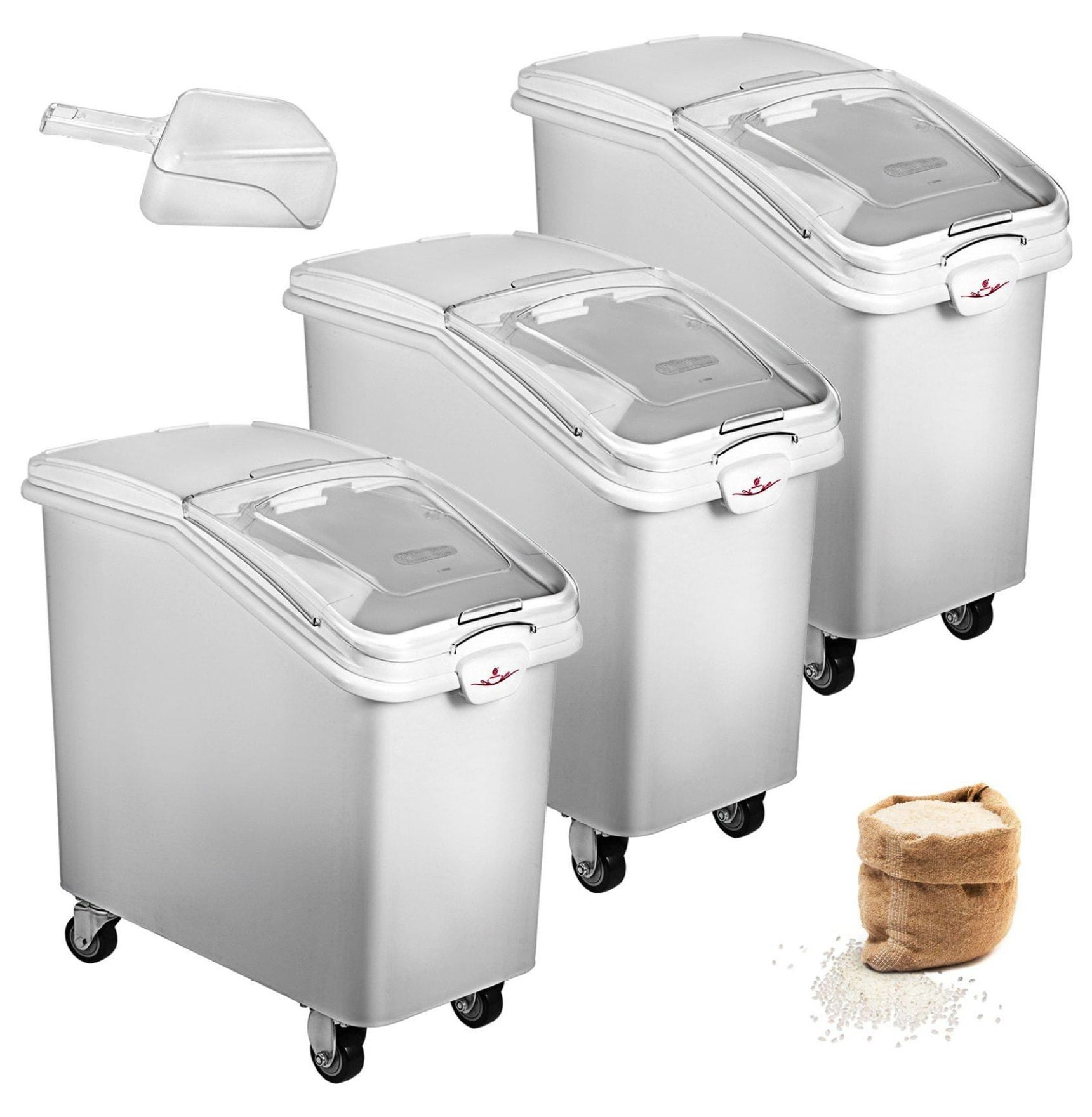 21 Gallon Storage Bins with Wheels (3 Pack) - Commercial Kitchen ...