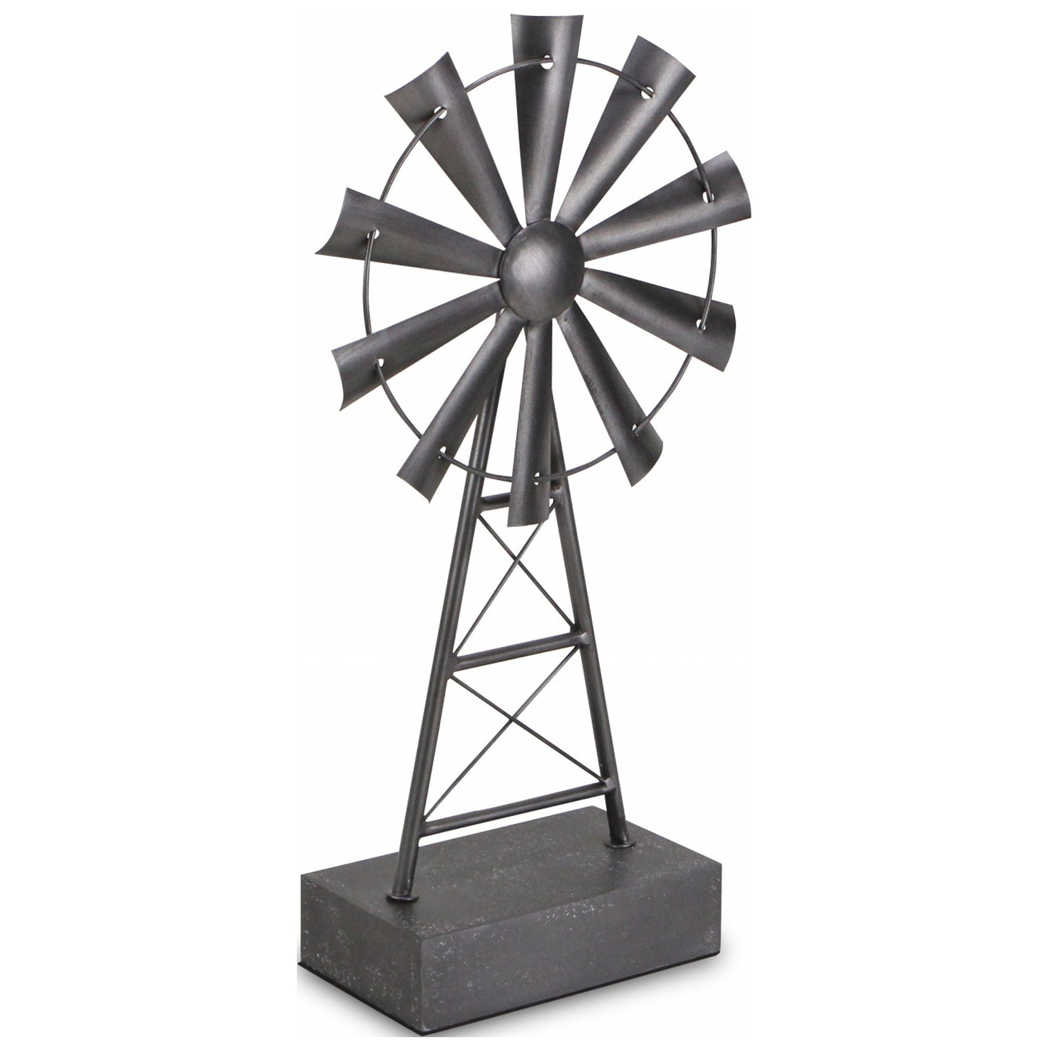 21" Gray Metal Windmill Hand Painted Sculpture - Walmart.com