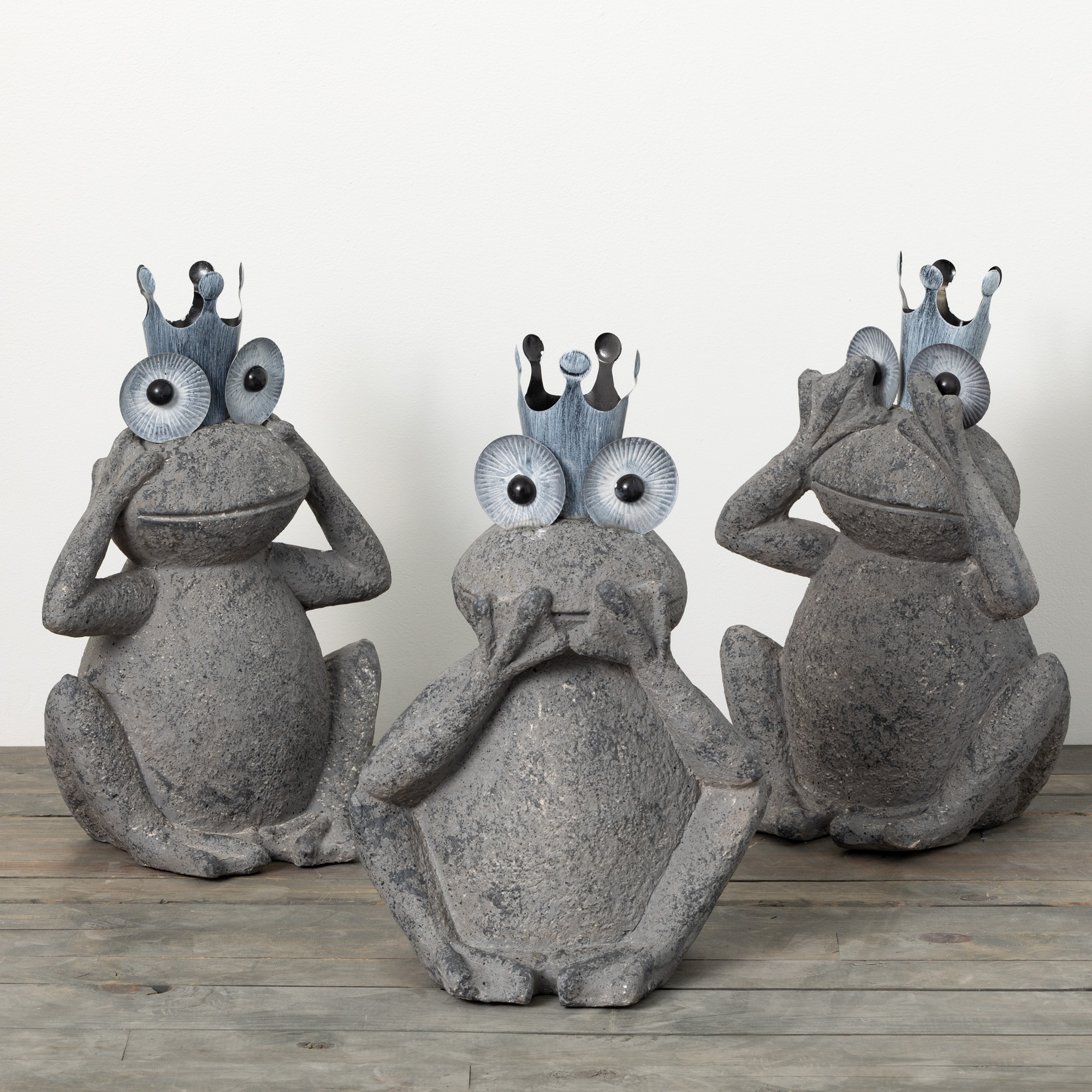 21"H Sullivans Sculptural Gray Textured Frogs Set of 3, Gray - Walmart ...