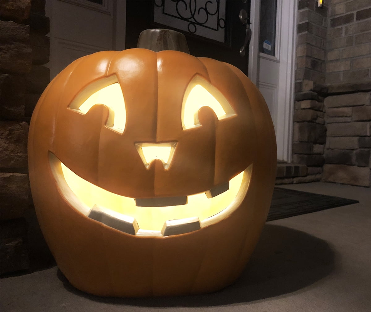 21" Halloween Pumpkin Lights - Pre-lit Jack O'Lantern Holiday Decor for ...