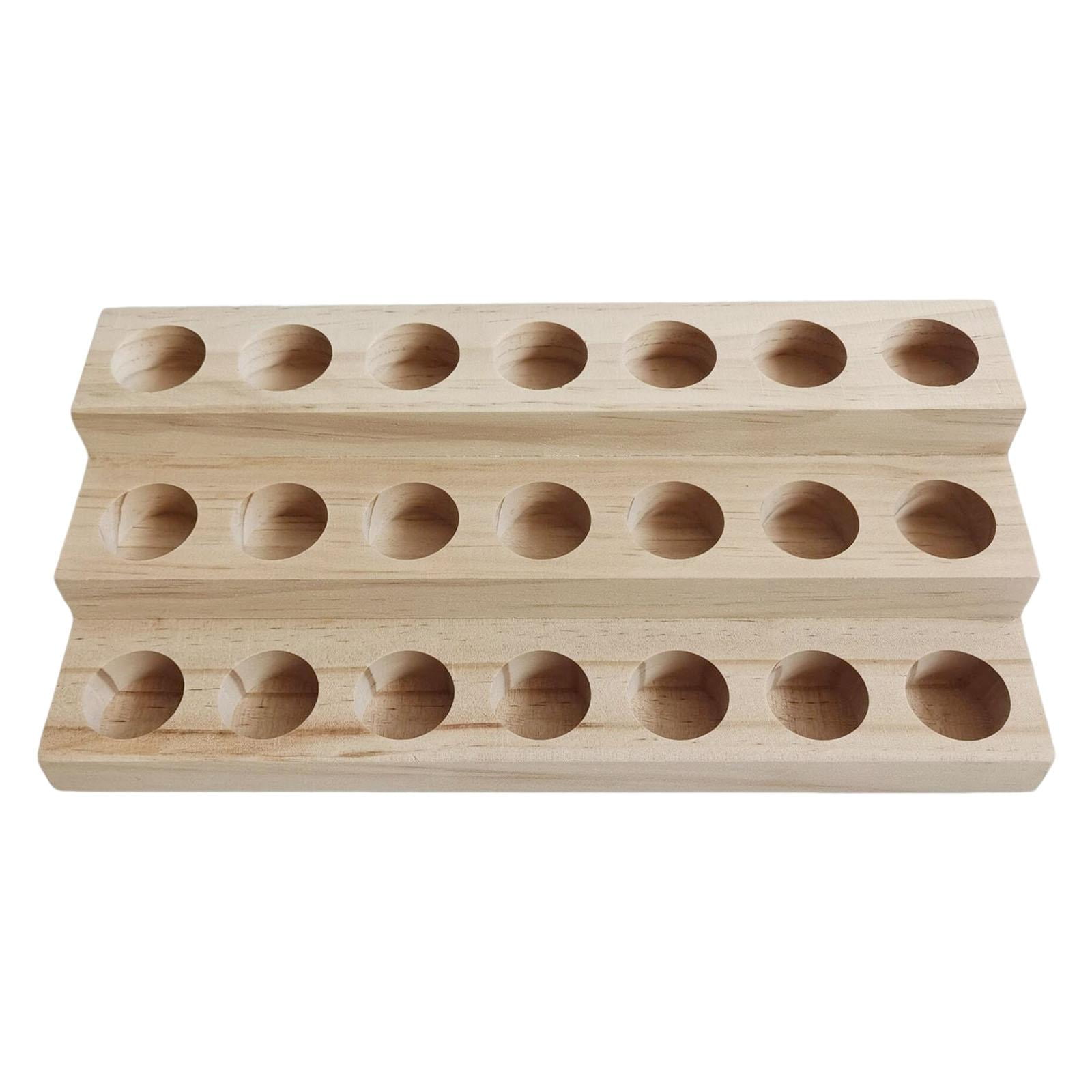 21 Holes Wooden Essential Oil Storage Rack 3 Tiers Tray Container ...