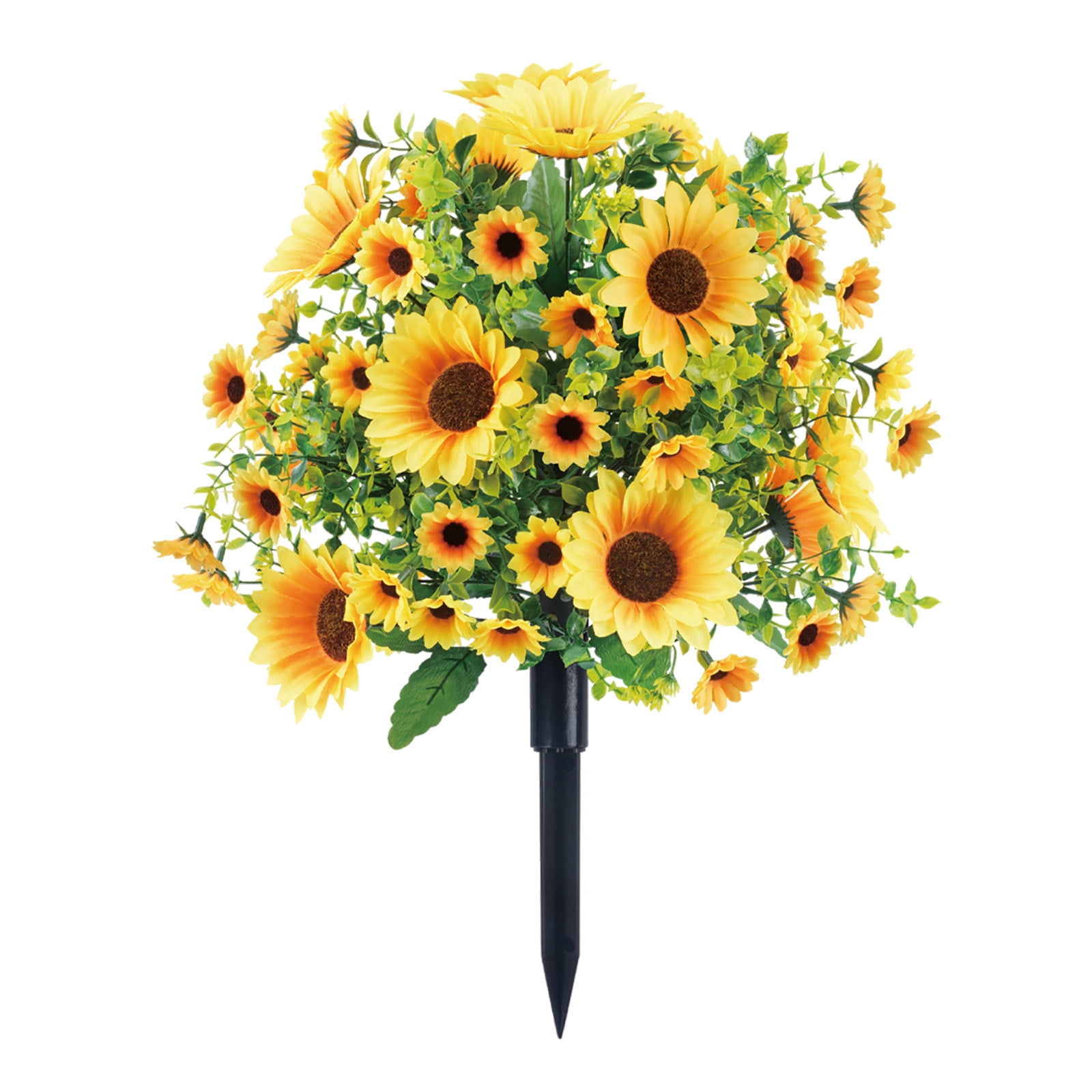 21 Inch Artificial Sunflower Topiary Ball Trees - UV Resistant Outdoor ...