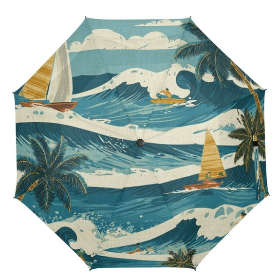 21" Inch Auto Open Close Folding Umbrella Windproof Waterproof Full ...