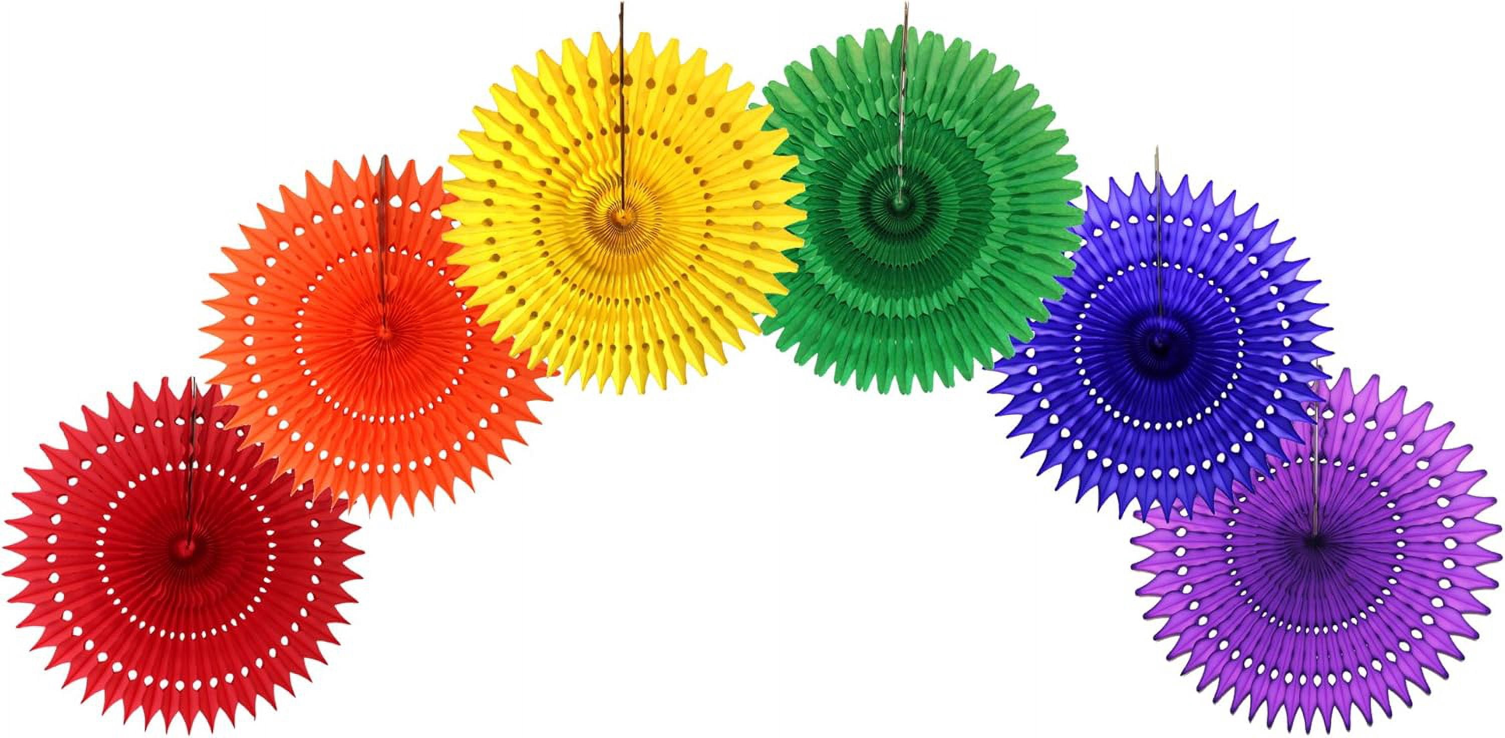21 Inch Classic Rainbow Party Decorations (6 Fans) - Walmart.com