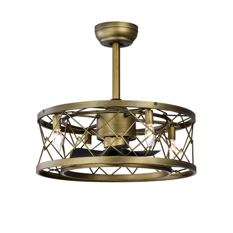 21 Inch Small Room Ceiling Fan with Lights and Remote Control, Rustic ...