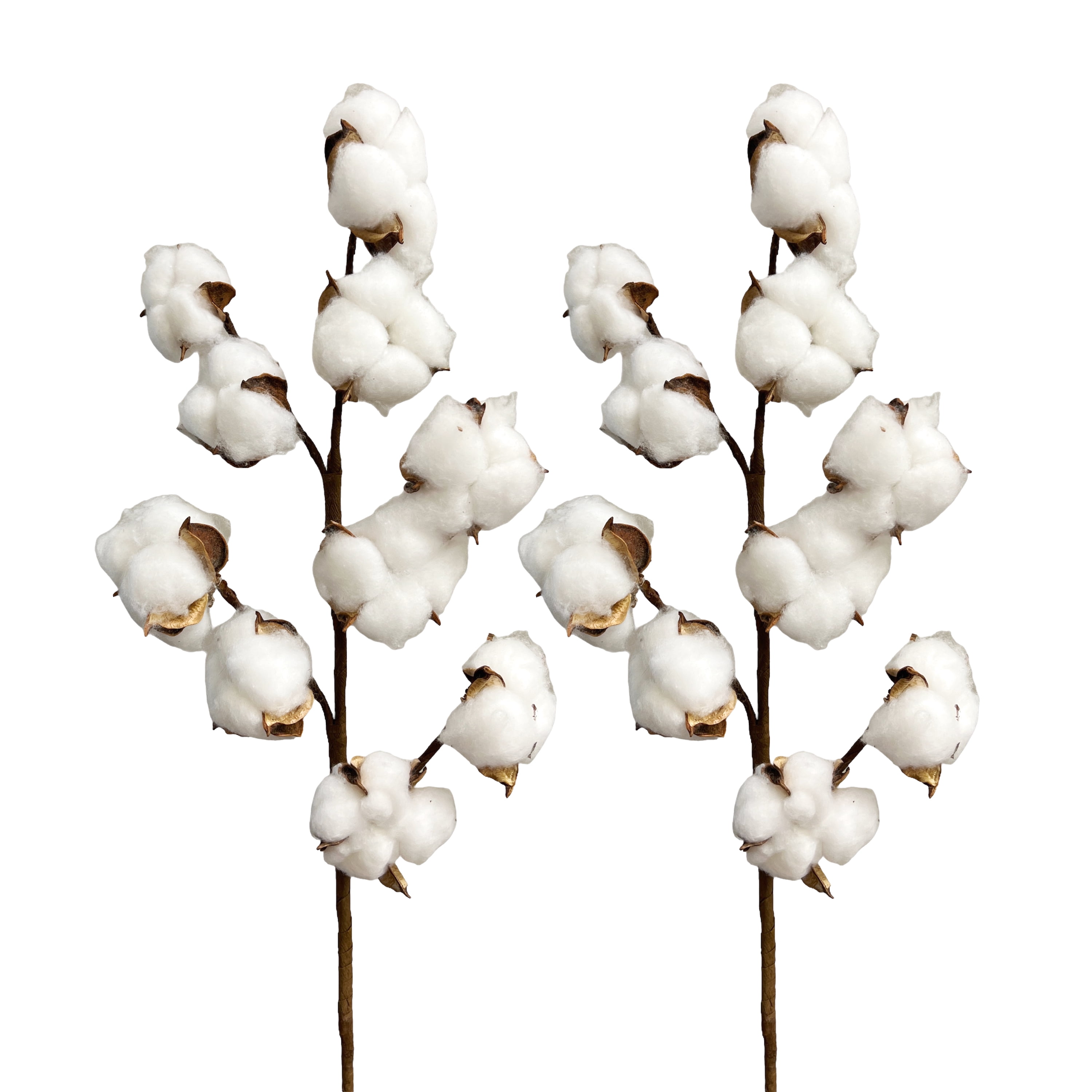 21-Inch Tall Artificial Cotton Flower Stem with 10 Cotton Bolls per ...