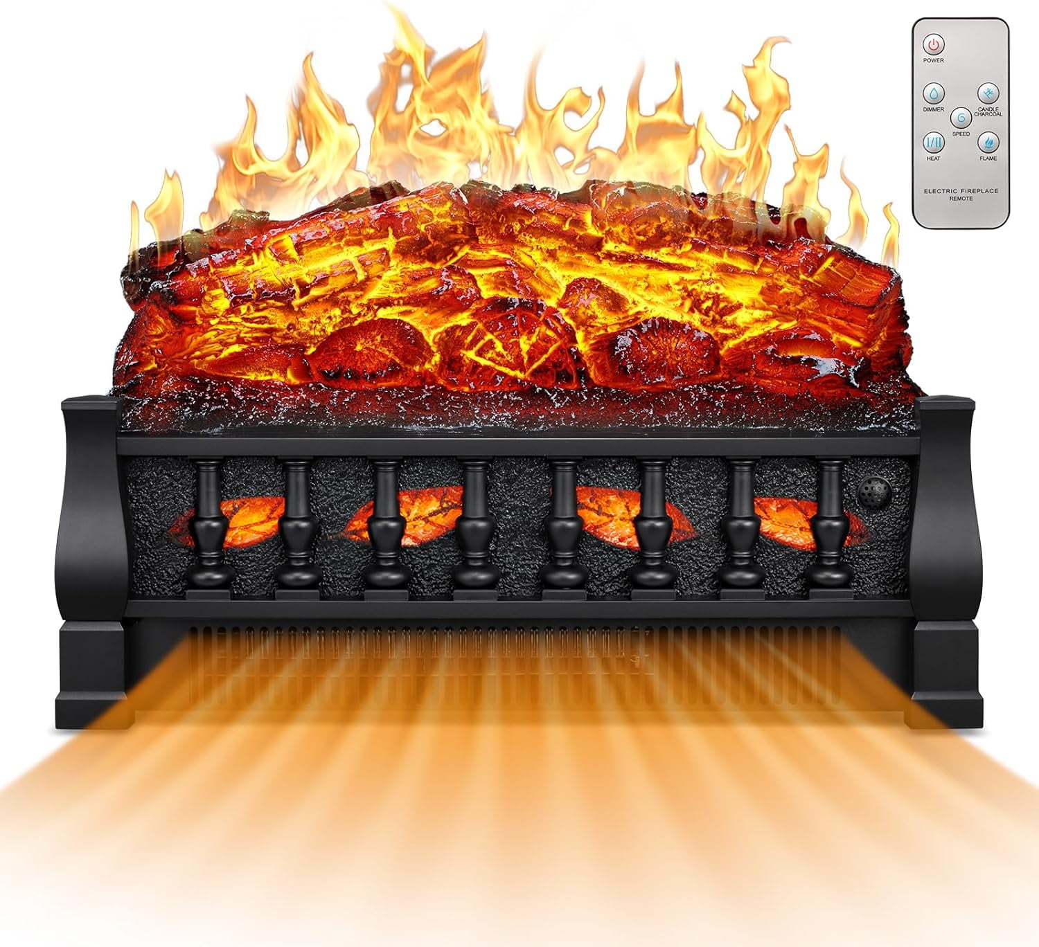 21 Inches Electric Fireplace Insert Log Heater Set, Freestanding Heater ...
