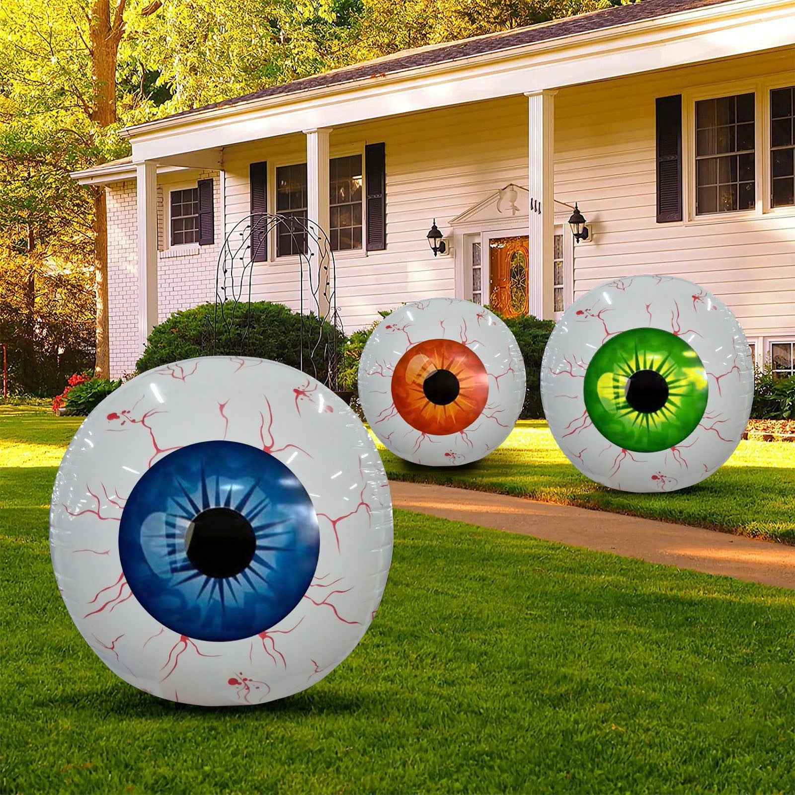 21" Inflatable Eye Balls Shaped Balloon, Halloween Decorations, Scary ...