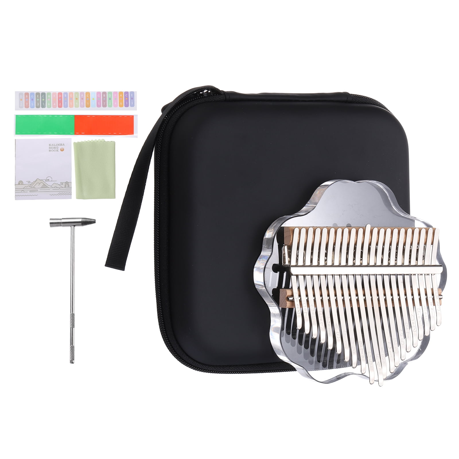 21 Keys Thumb Piano,Transparent Cherry Blossom Portable Finger Piano ...