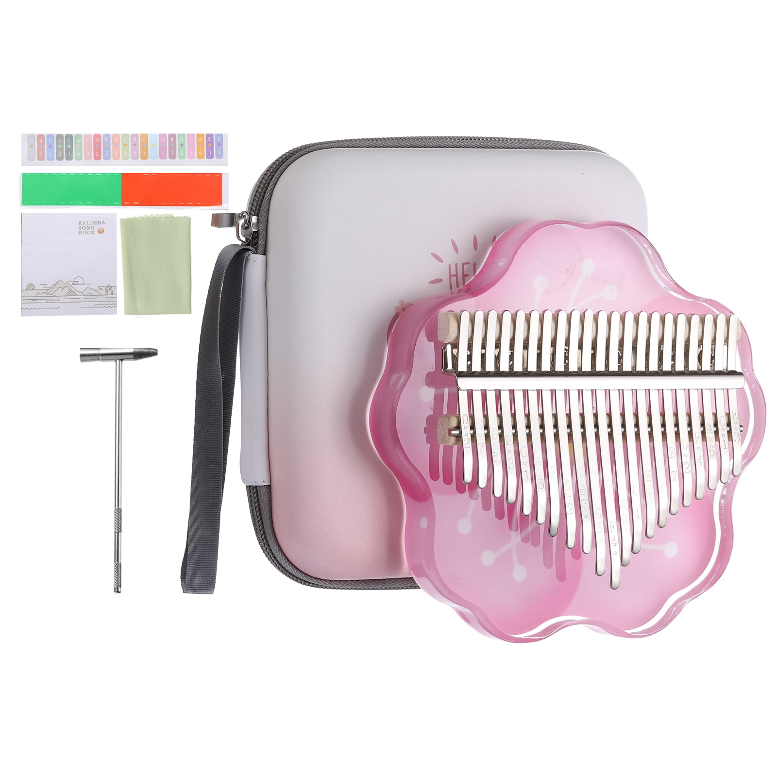 21 Keys Thumb Piano,Transparent Stamen Portable Finger Piano with Carry ...