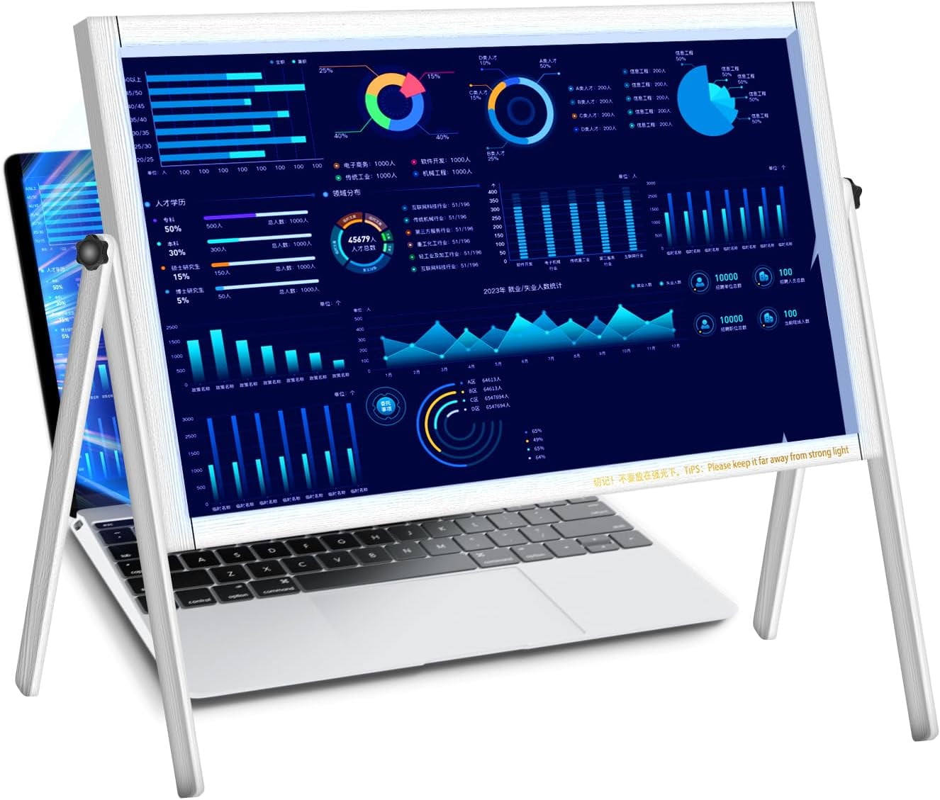 22" Laptop Screen Magnifying Glass Computer Screen Magnifier with Adjustable Angle Design ...