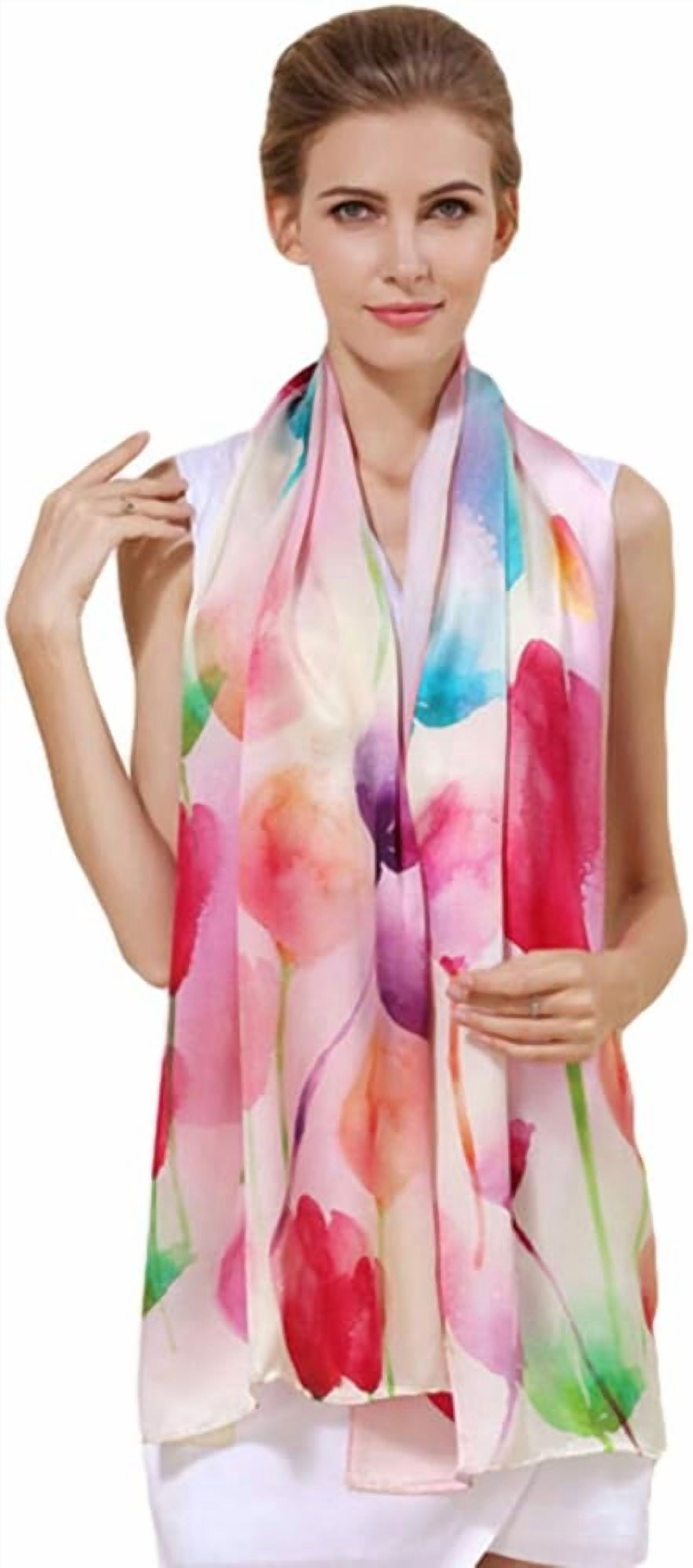 21” Large Head Scarf for Women - Silk Satin Scarf for Hair Wrapping at ...
