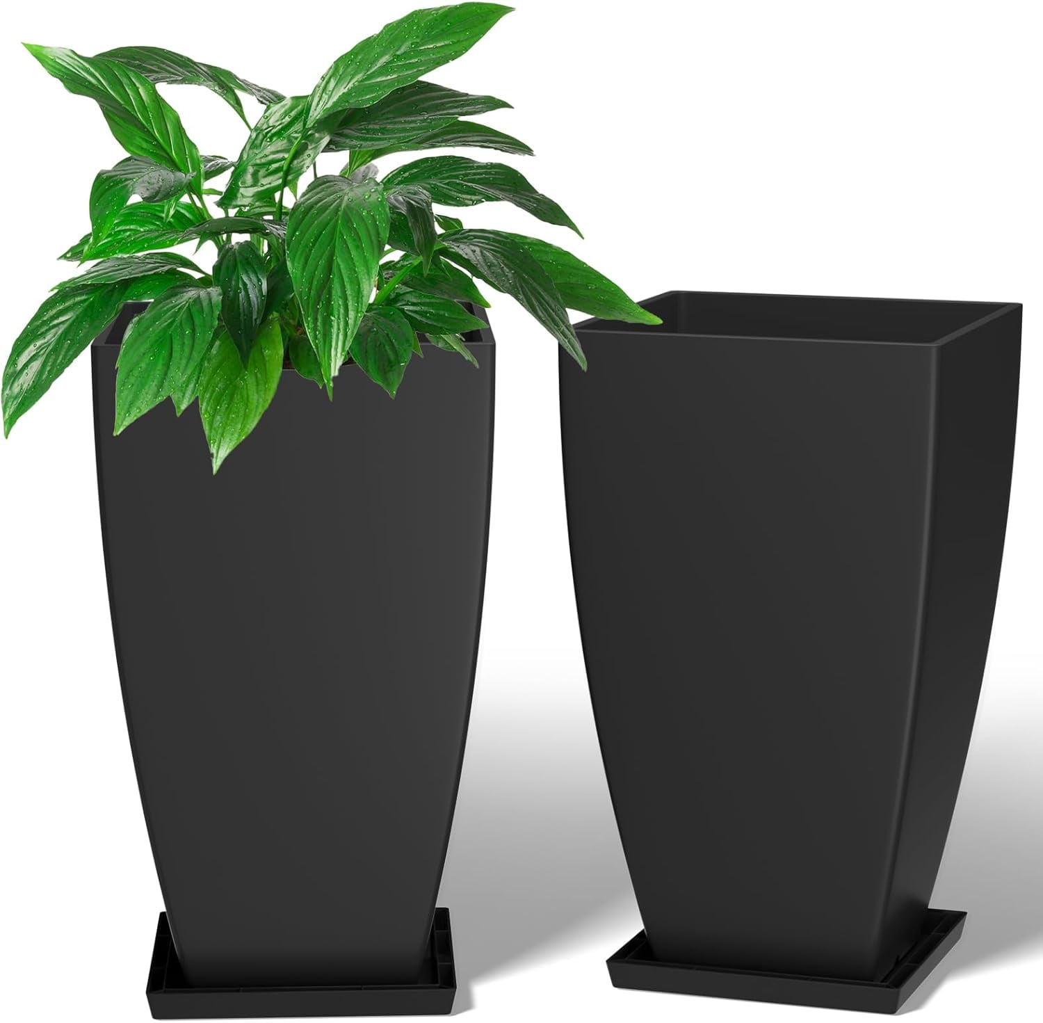 21'' Lightweight Flower Pots with Drainage Design for Indoor/Outdoor ...